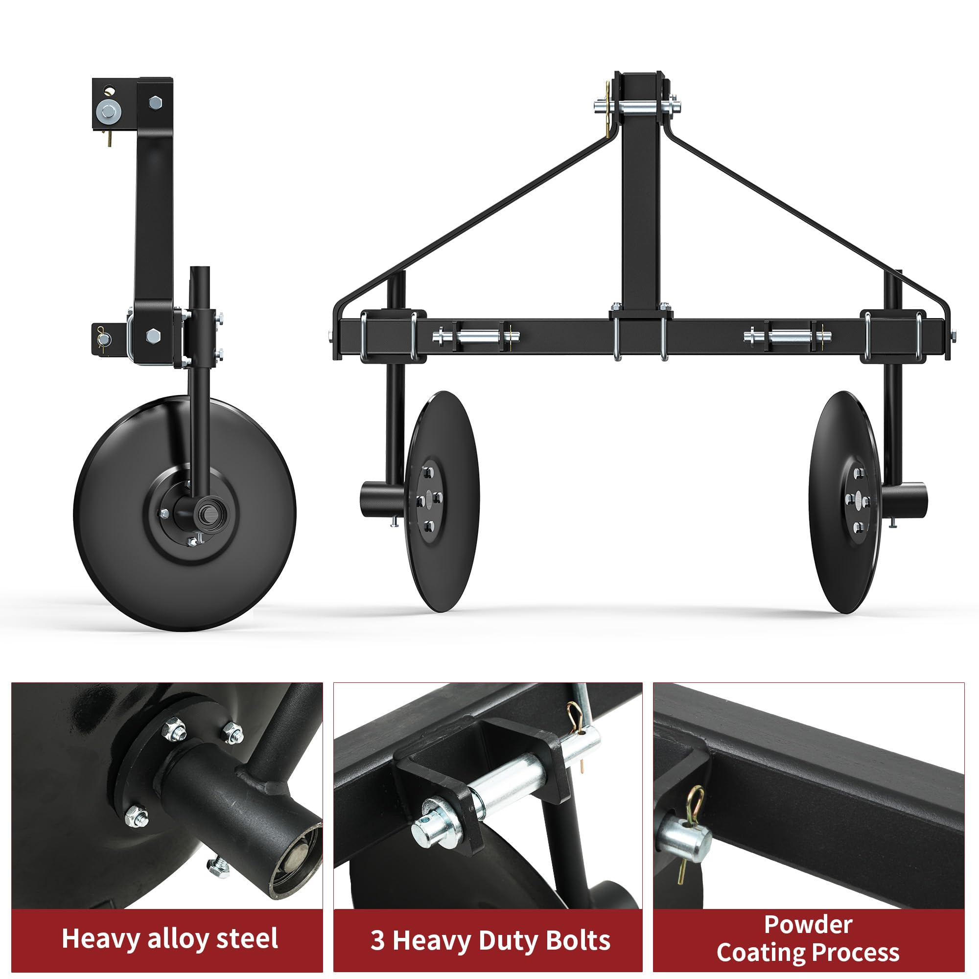 Snapklik.com : 48.7" Adjustable Disc Bedder, Heavy Duty Garden Disc ...
