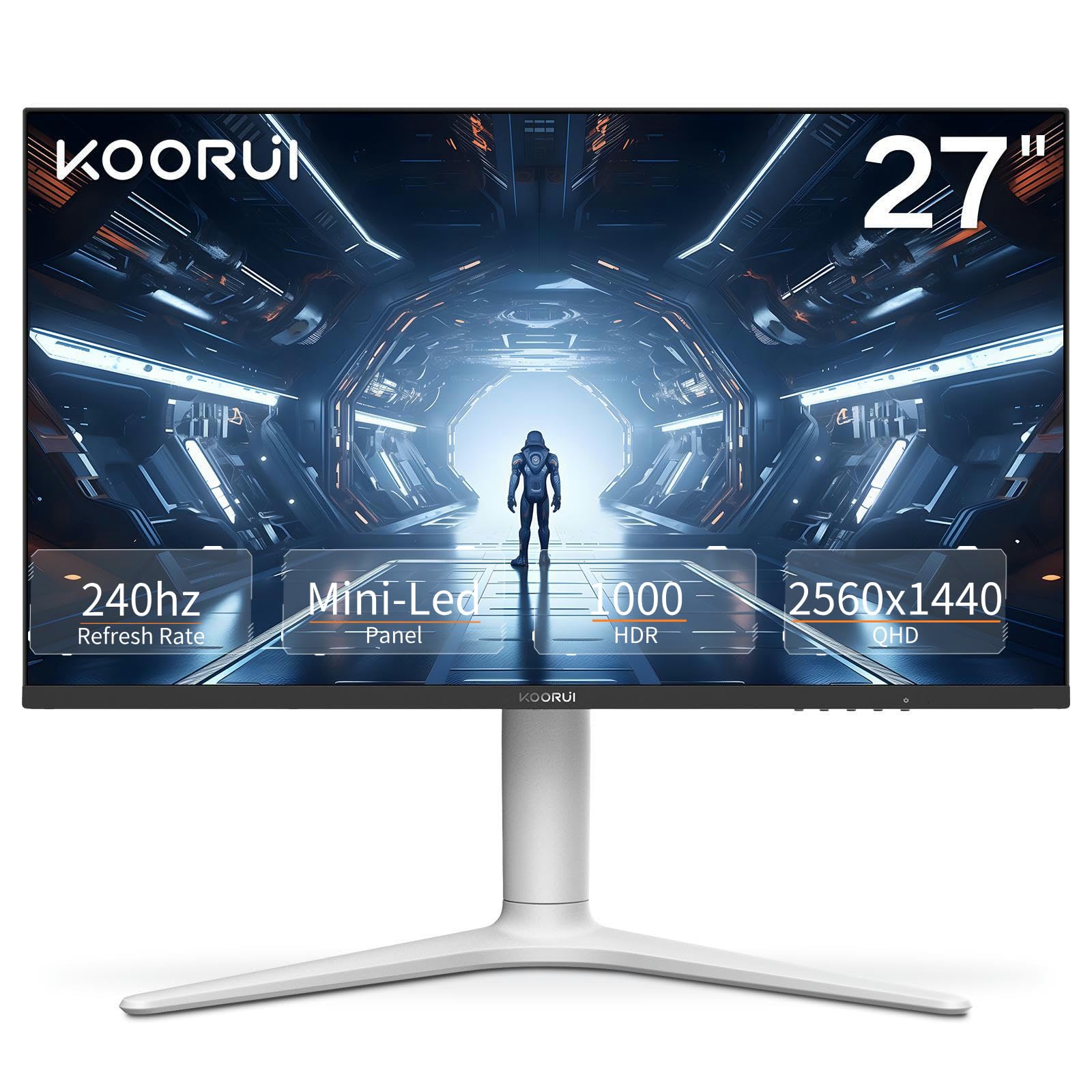 Amazon.com: KOORUI Monitor, 27” 240Hz Gaming Monitor, Mini-LED - QHD (2560 x 1440) Computer ...