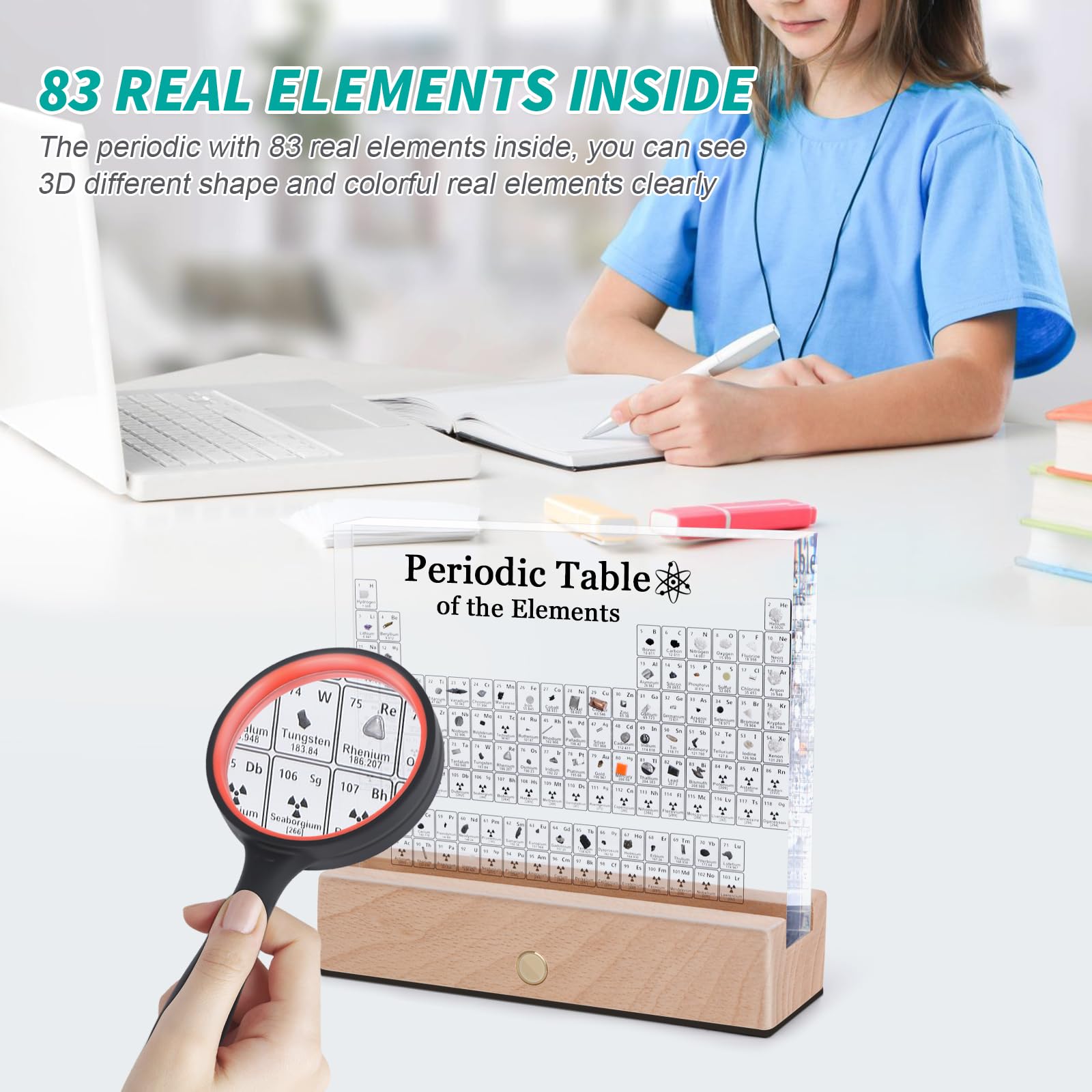 Science Stuff Real Element Periodic Table Display - 83 Authentic ...
