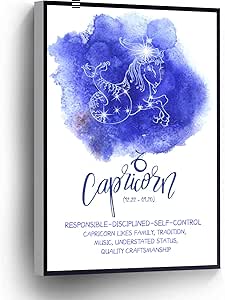 Amazon.com: PUCHYUCT Capricorn Canvas Wall Art 12 Zodiac Signs ...