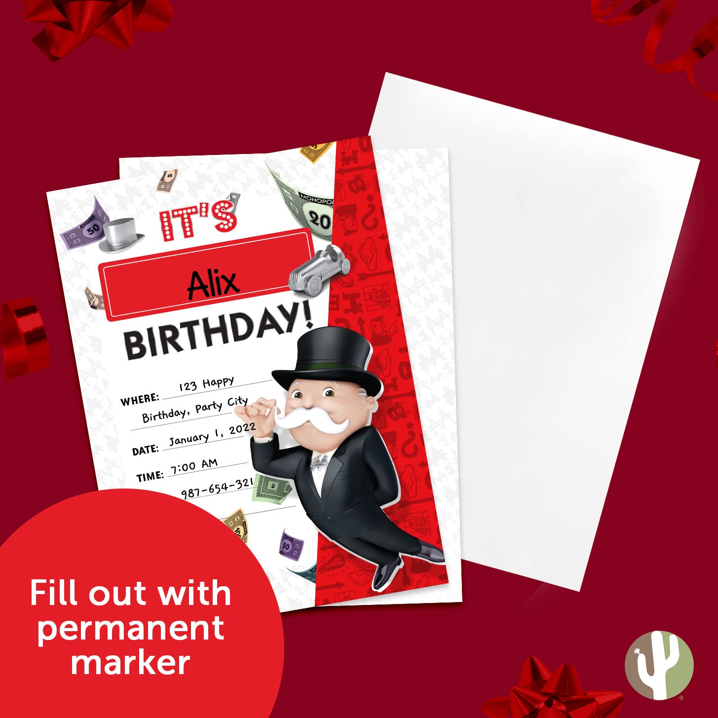 Monopoly Birthday Invitations EDITABLE Video Game Party Invitation,