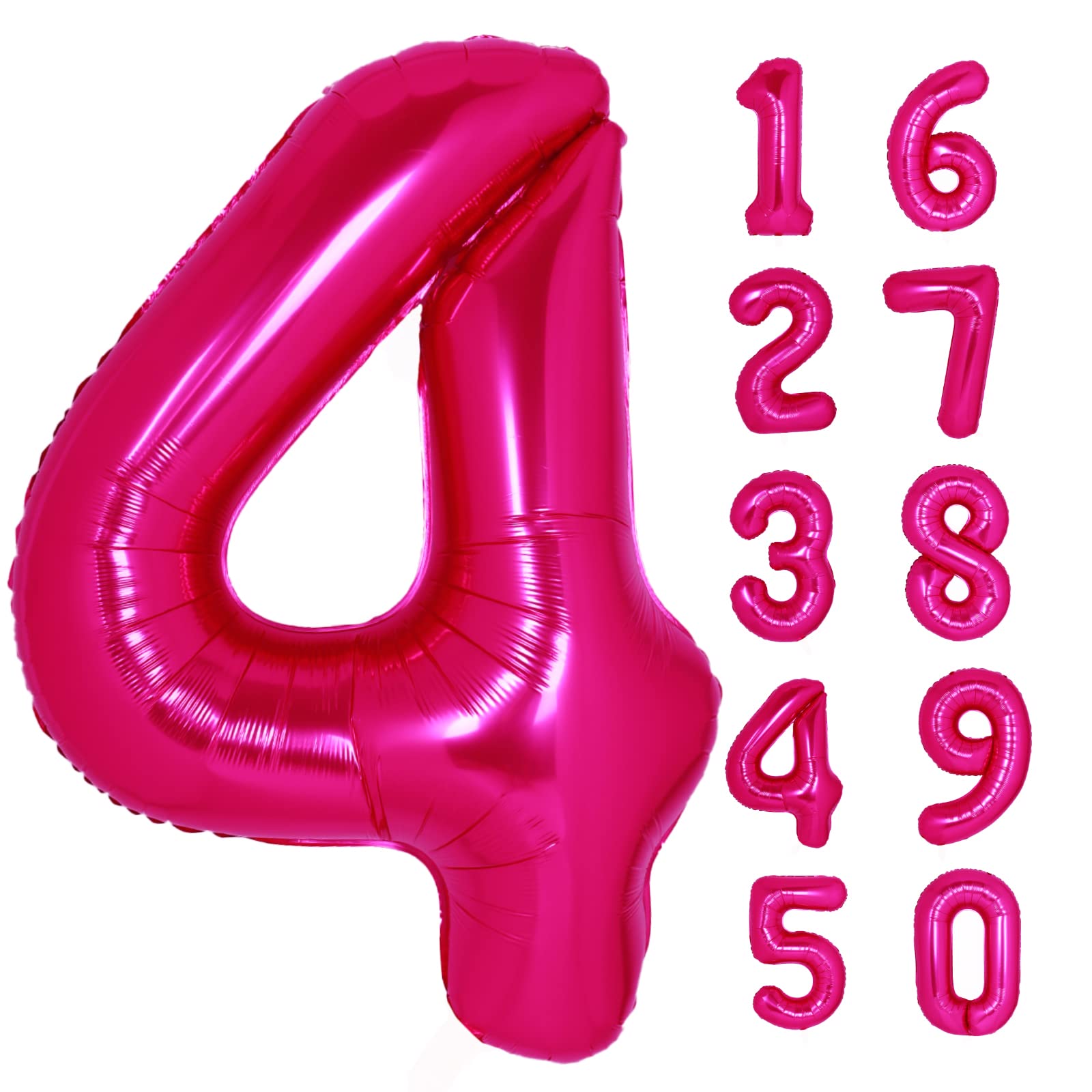 Snapklik.com : 40 Inch Giant Hot Pink Number 4 Balloon, Helium Mylar ...
