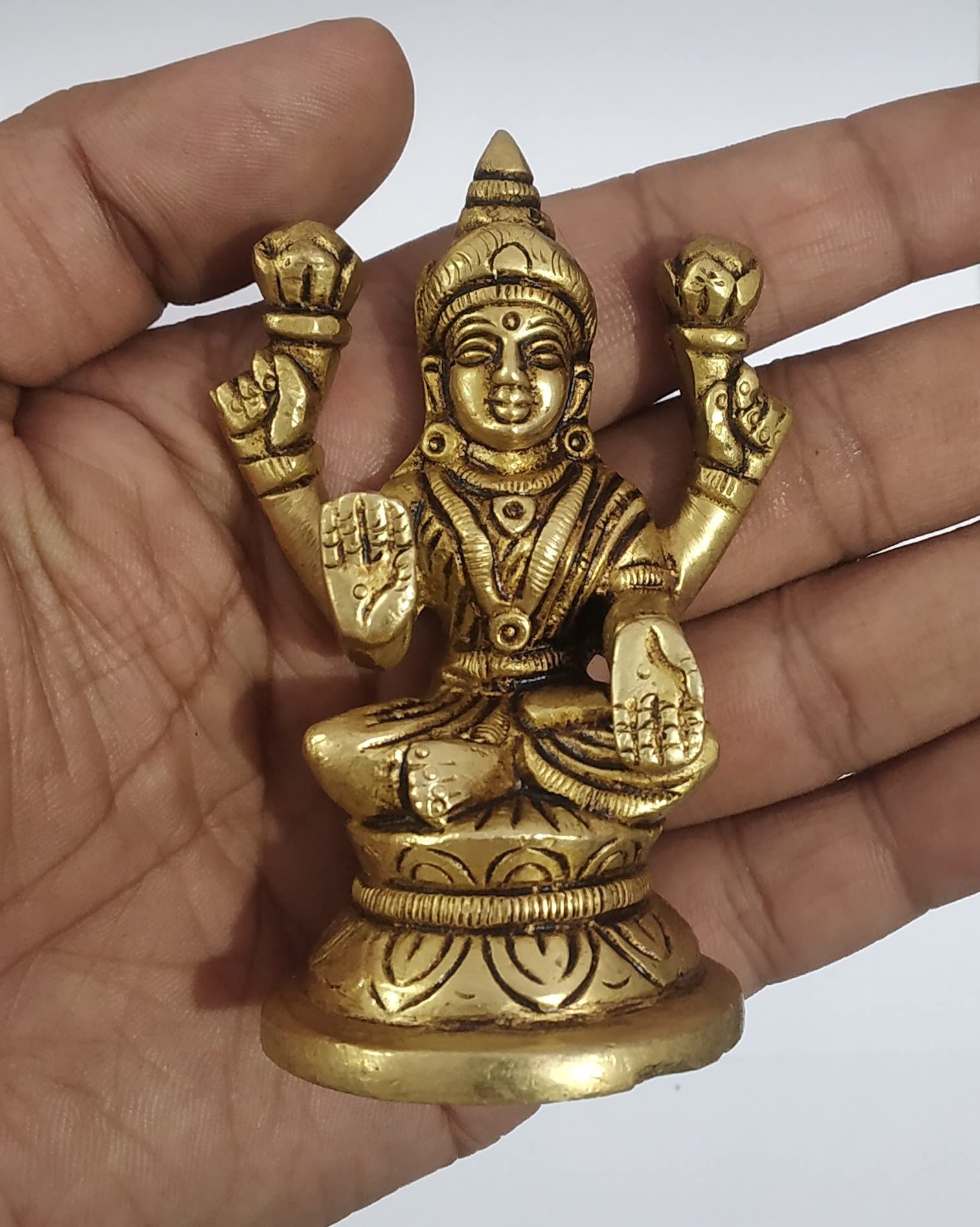 Buy Jewelswonder Ashtadhatu Lakshmi Idol Laxmi Goddess Lakshmi Sitting ...