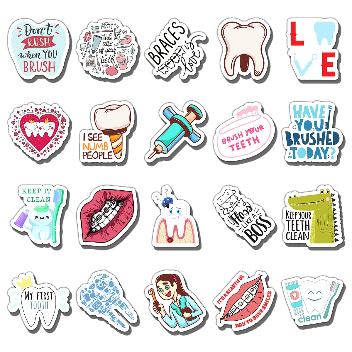 Amazon.com: GOLEEX 20 Pack Pcs Waterproof Vinyl Doctor Dentist Sticker ...