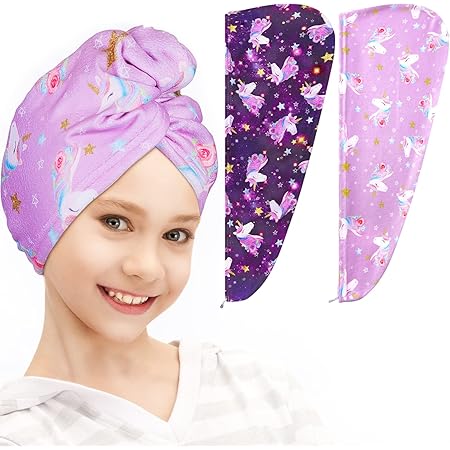 Amazon.com : ELLEWIN Microfiber Hair Drying Towels for Kids, 3 Pack ...