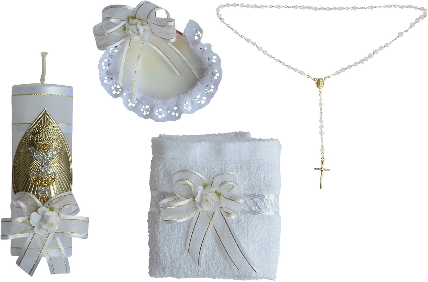 Amazon.com: Baptism Kit Christening Catholic Handmade Includes Rosary ...