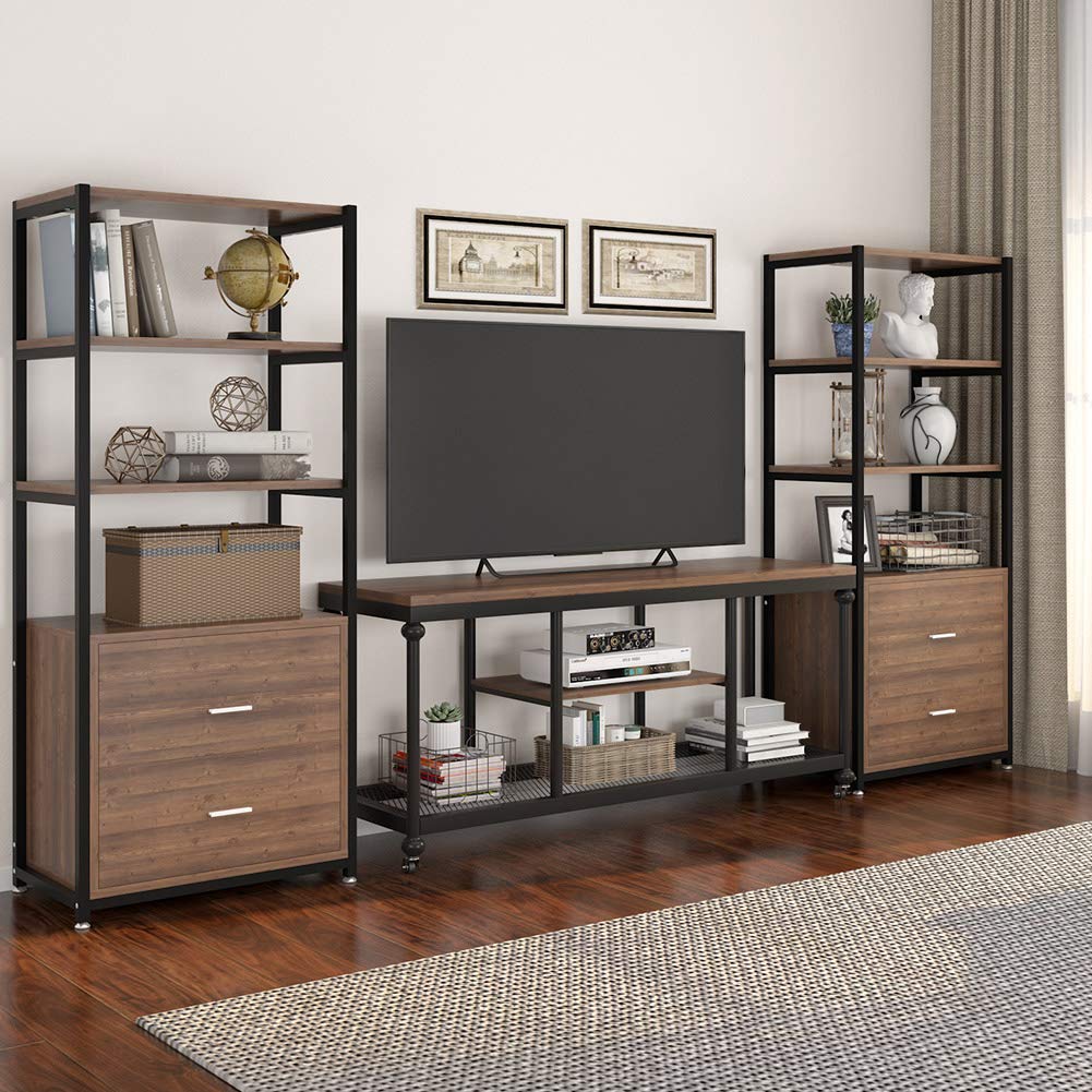 Metal Pipe Media Center SKY TOUCH TV Stand : Modern TV Table Wide TV