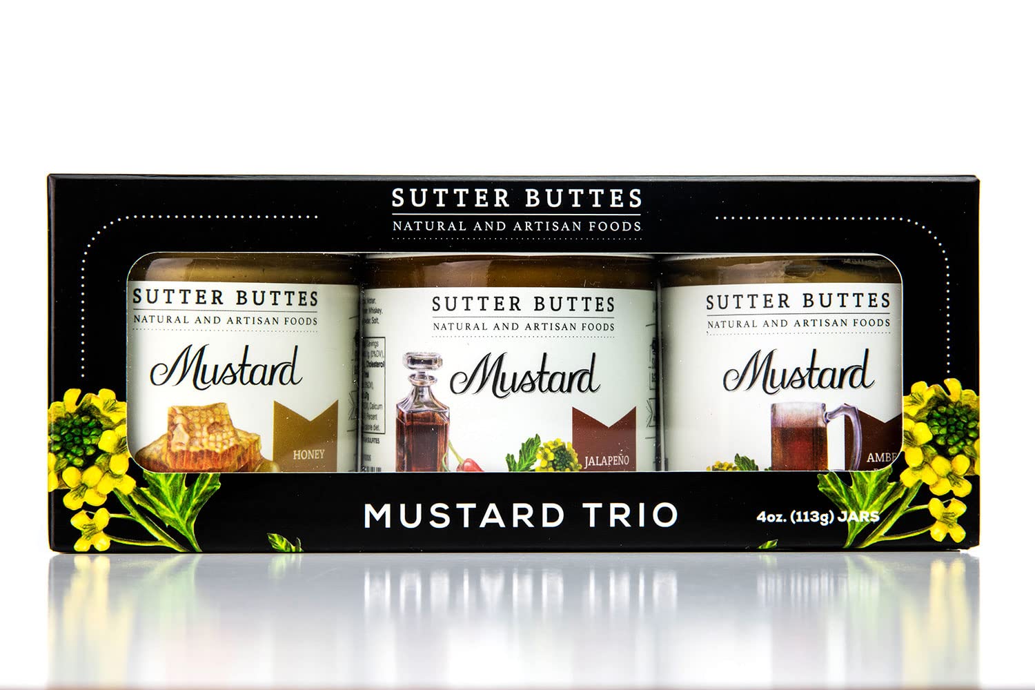 Amazon.com : Sutter Buttes Gourmet Mustard Trio Gift Box - Honey ...