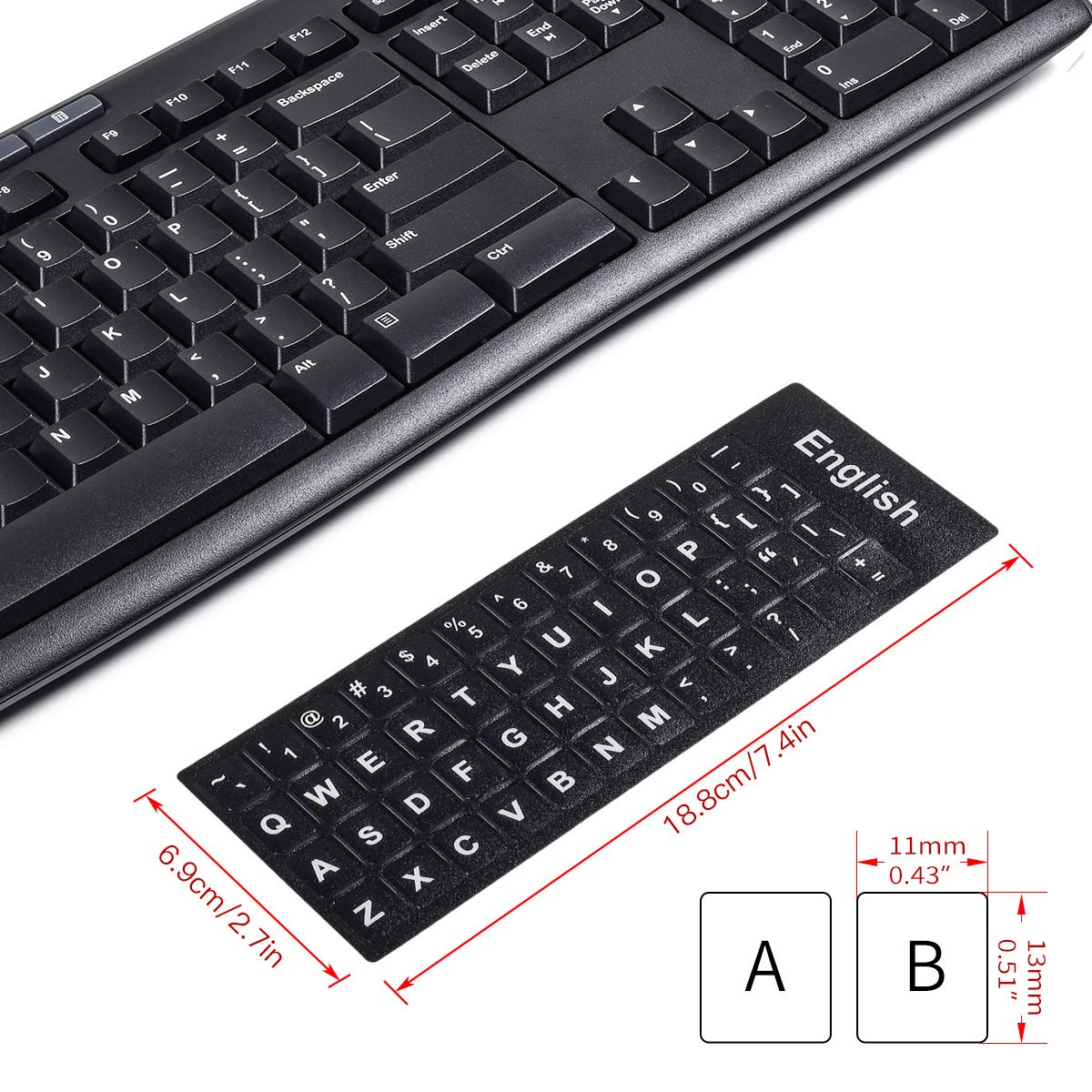 3 Pack Transparent Replacement English Keyboard Stickers, Universal ...