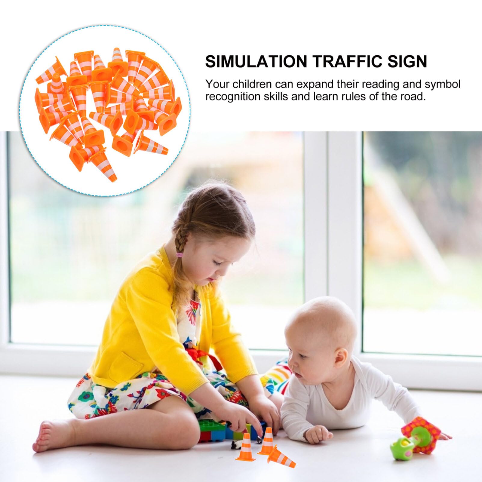 Snapklik.com : 30Pcs Mini Traffic Cones, 1in Mini Cones Roadblock ...