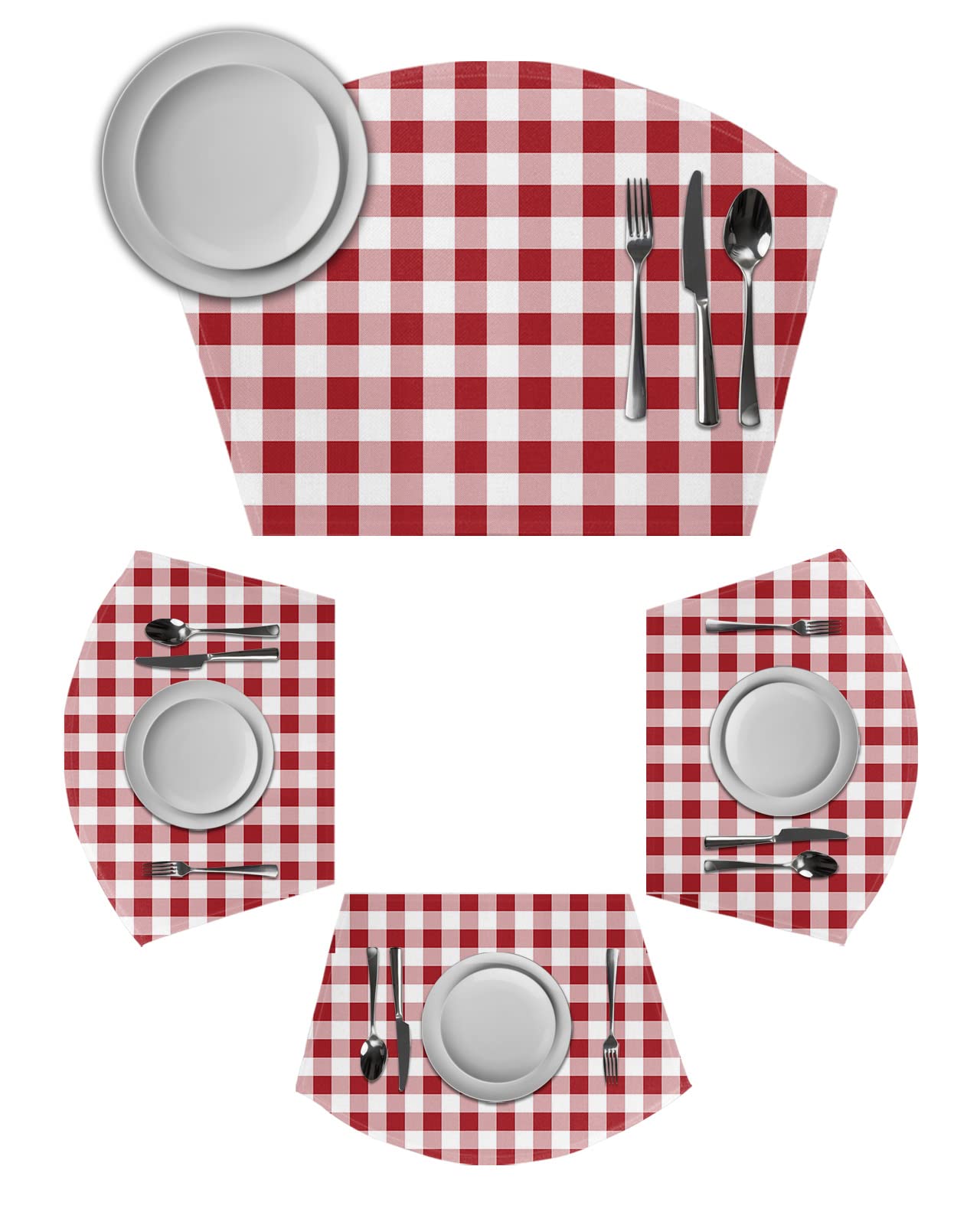 Amazon.com: Farmhouse Red Plaid Placemats Set of 4 for Dining Table ...