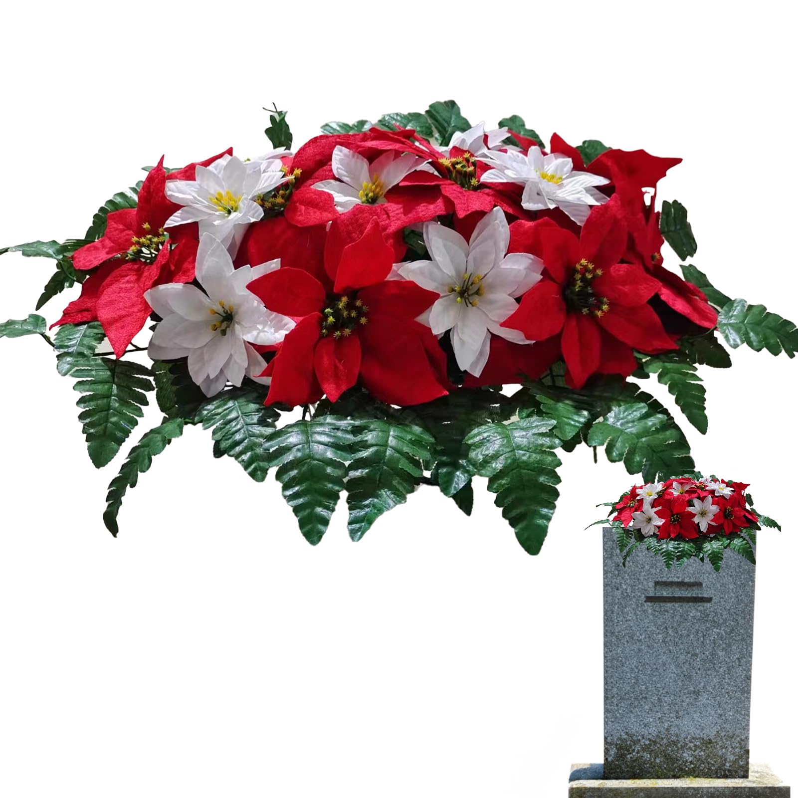 Amazon.com: Christmas Flowers- Outdoor Tomb Decoration Cemetery Stele ...