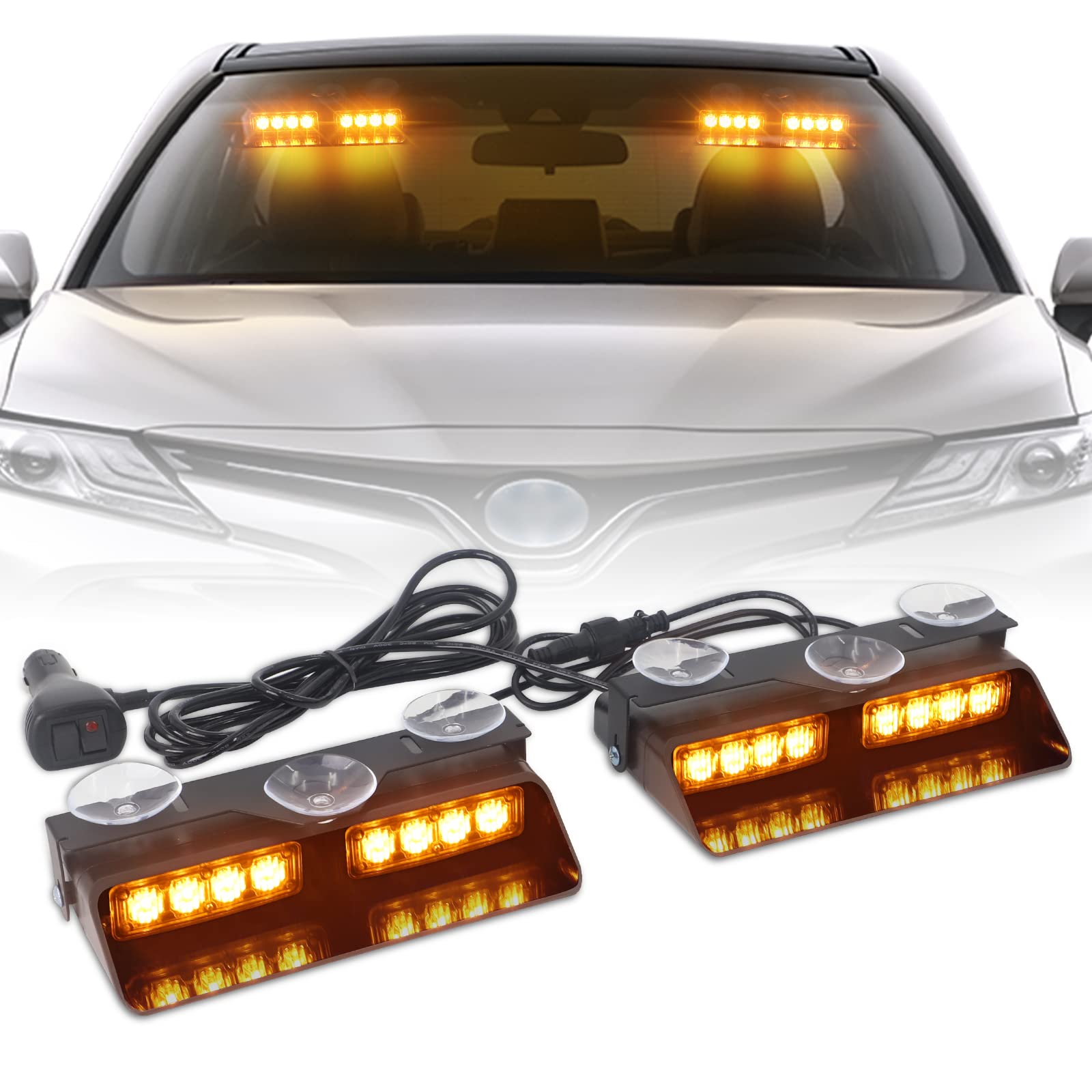 Amazon.com: XRIDONSEN Amber 2 in 1 Emergency Dash Strobe Lights ...