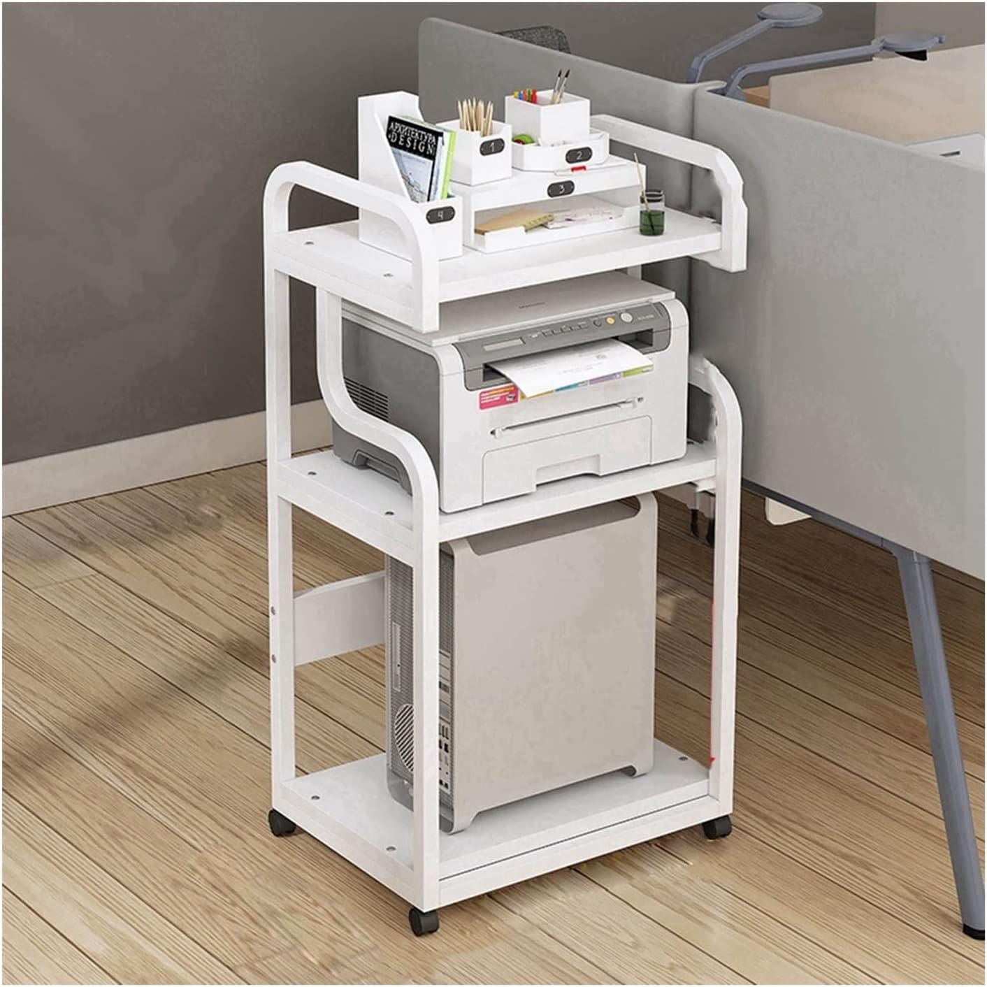 Amazon.com: Printer Stand 3-Tier Movable Printer Stand with Rolling ...