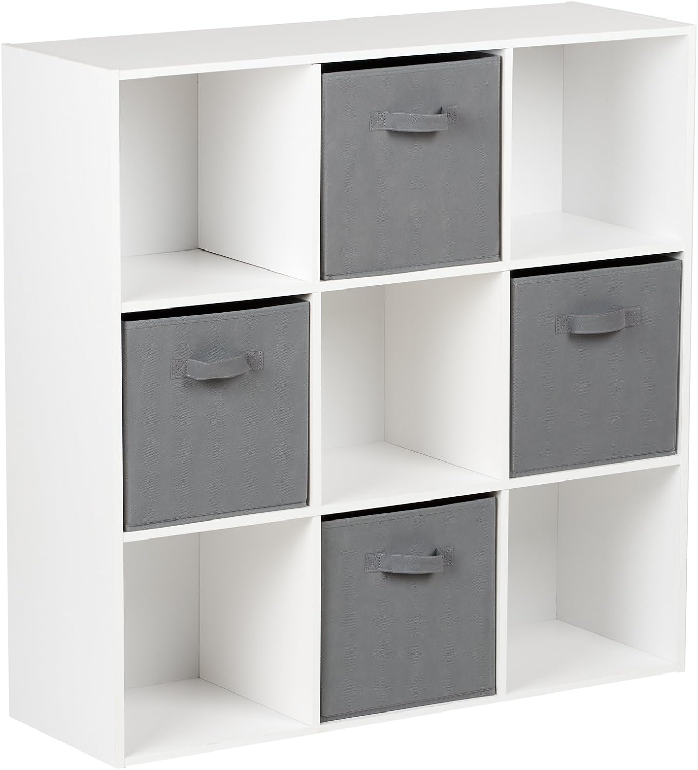 Hartleys White 9 Cube Unit and 4 Grey Storage Drawers : Amazon.co.uk ...