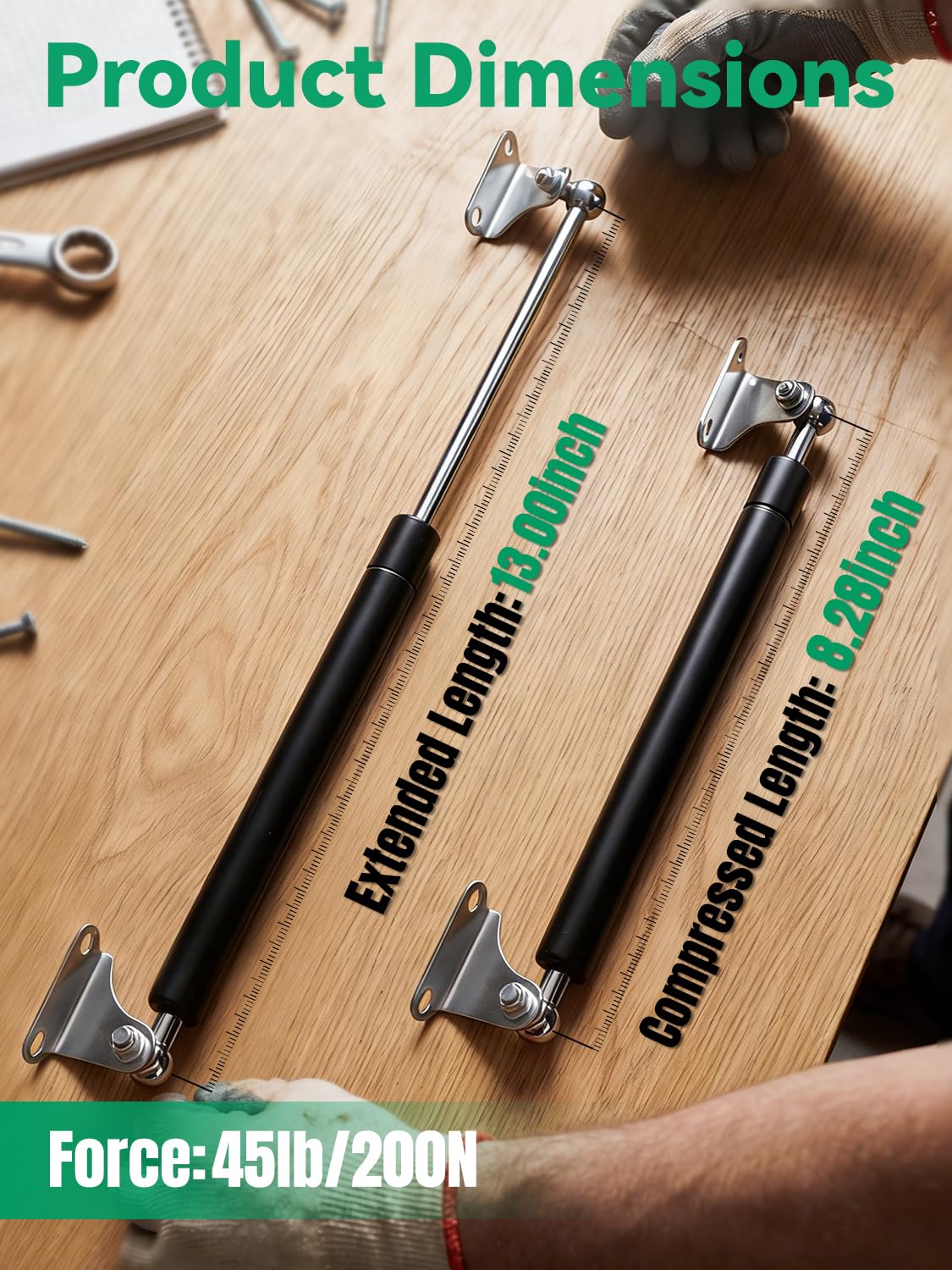 Snapklik.com : HUOPO 13 Inch Gas Struts For Heavy Lid, 45lb/200N Lift ...