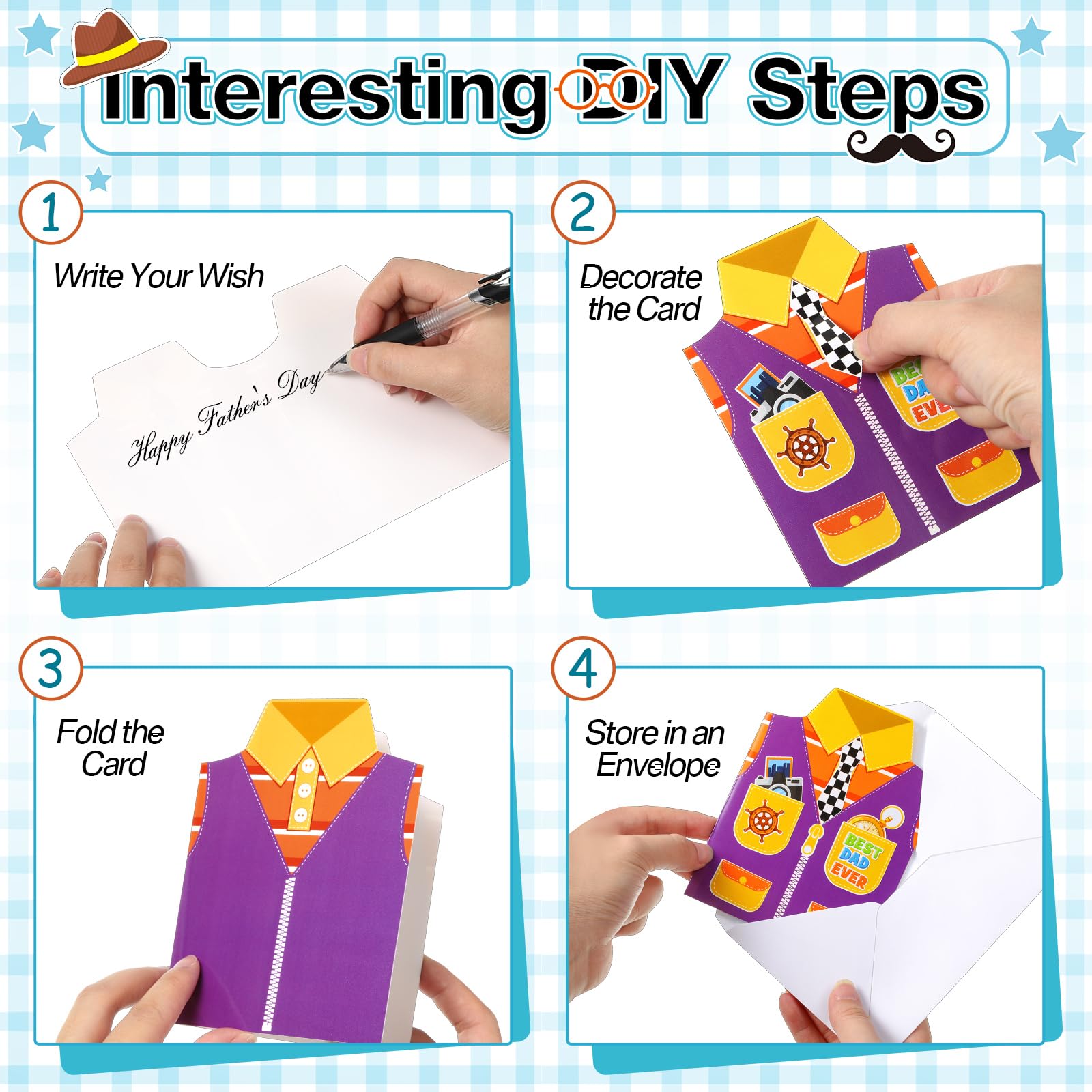 Snapklik.com : 48 Set Fathers Day Cards DIY Crafts Fathers Day DIY ...