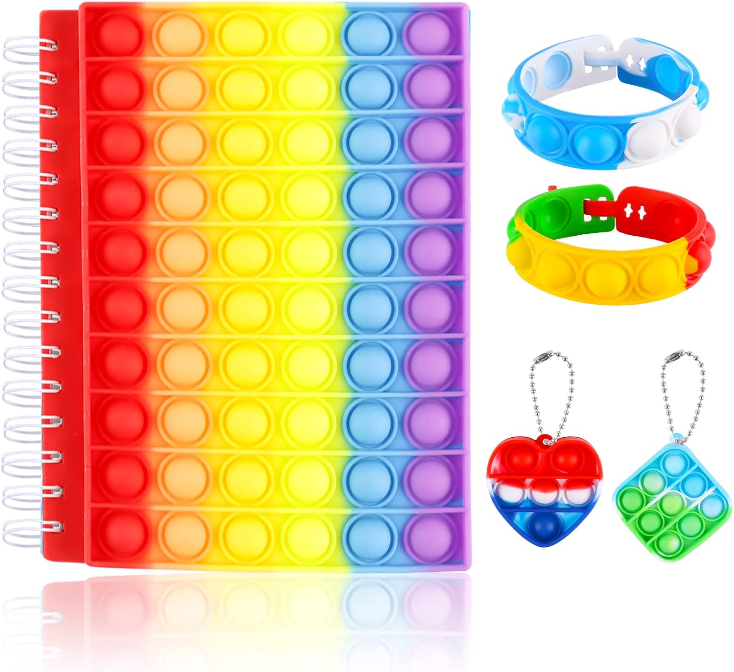 Amazon.com : Gomust Pop Bubble Fidget Pop-On-It Notebook with Keychain ...