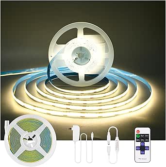 Amazon.com: TUNICHX COB LED Strip Light UL Listed DC 12V LED Strip ...