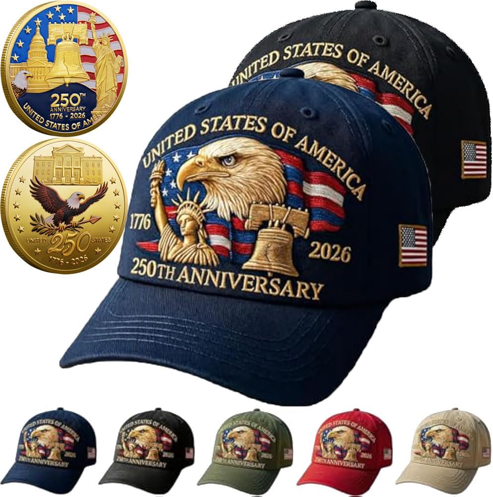Amazon.com: United States 250th Anniversary Hat,Eagle & Liberty 250 ...