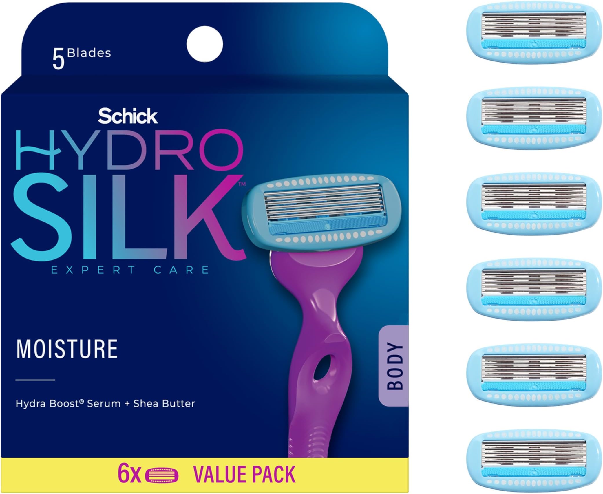 Amazon.com: Schick Hydro Silk Sensitive Razor Blade Refills, 6 Count ...