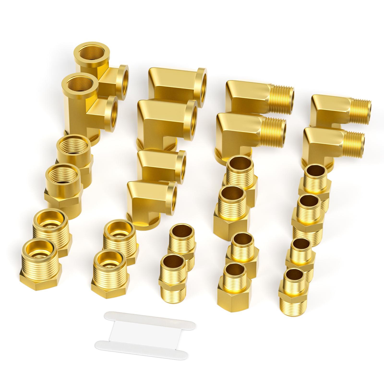 Amazon.com: GASHER 26PCS Brass Pipe Fitting Kit, Hex Bushing, Reducer ...