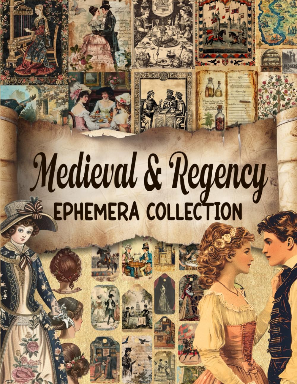 Medieval & Regency Ephemera Collection: Vintage Illustrations of ...