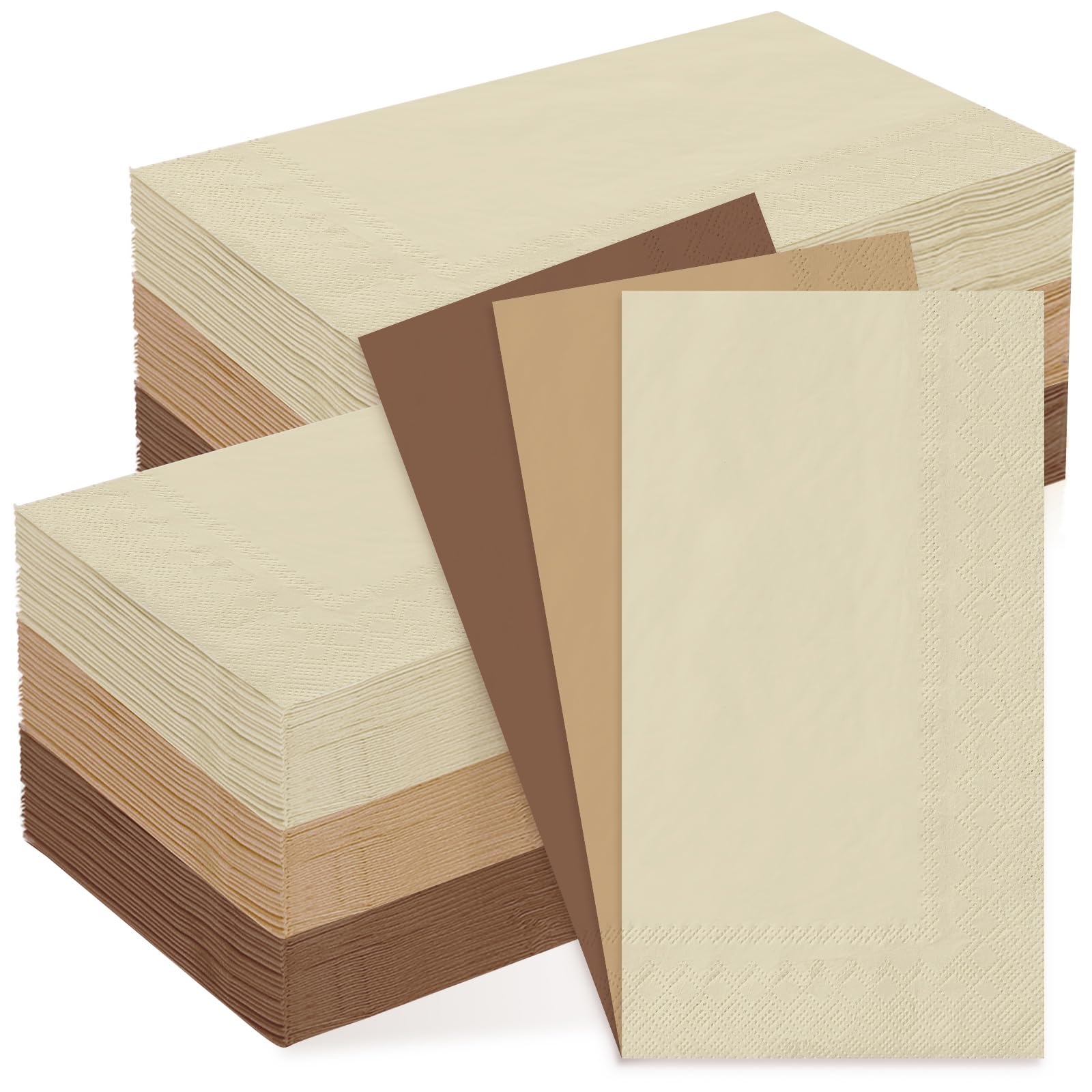 Amazon.com: Whaline 150Pcs Brown Guest Paper Napkins 3 Colors Dinner ...