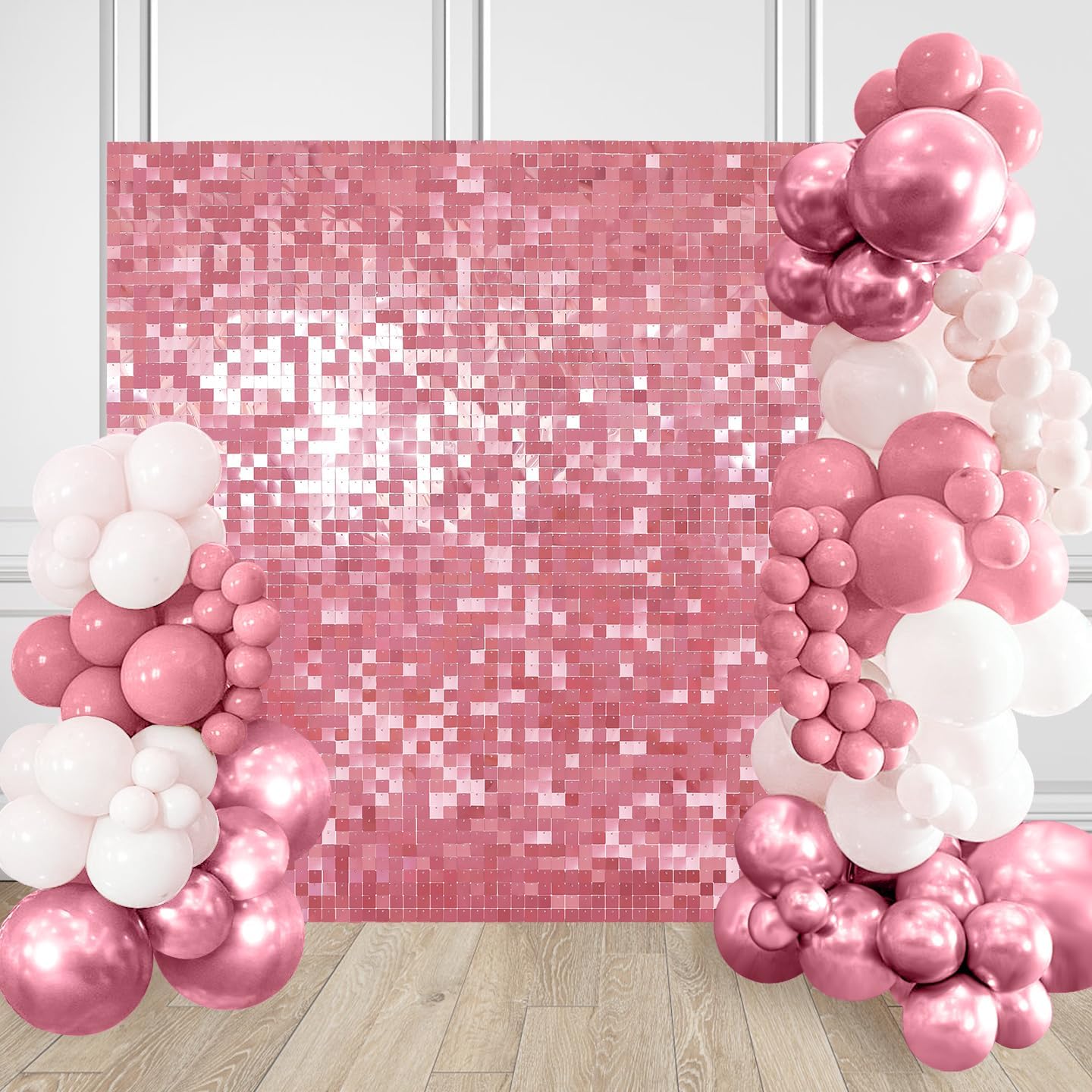 Amazon.com : Pink Shimmer Wall Backdrop Panels Sparkle Backdrop 9FTx4FT ...
