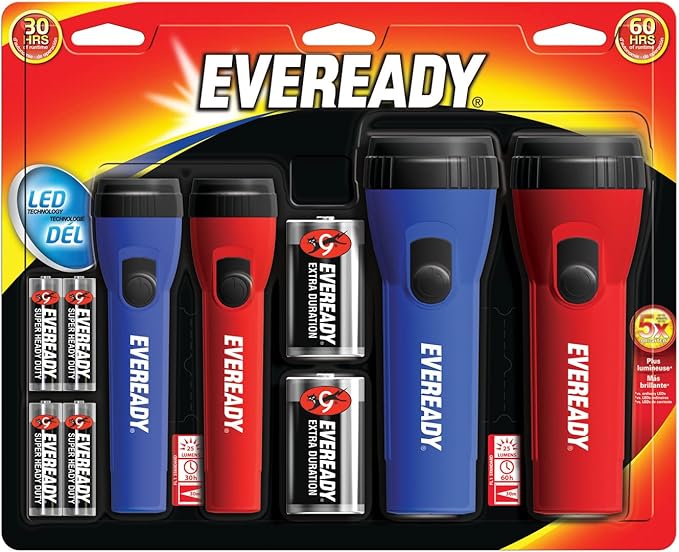 Amazon.com: EVEREADY LED Flashlights (4-Pack), Bright Flashlights for ...