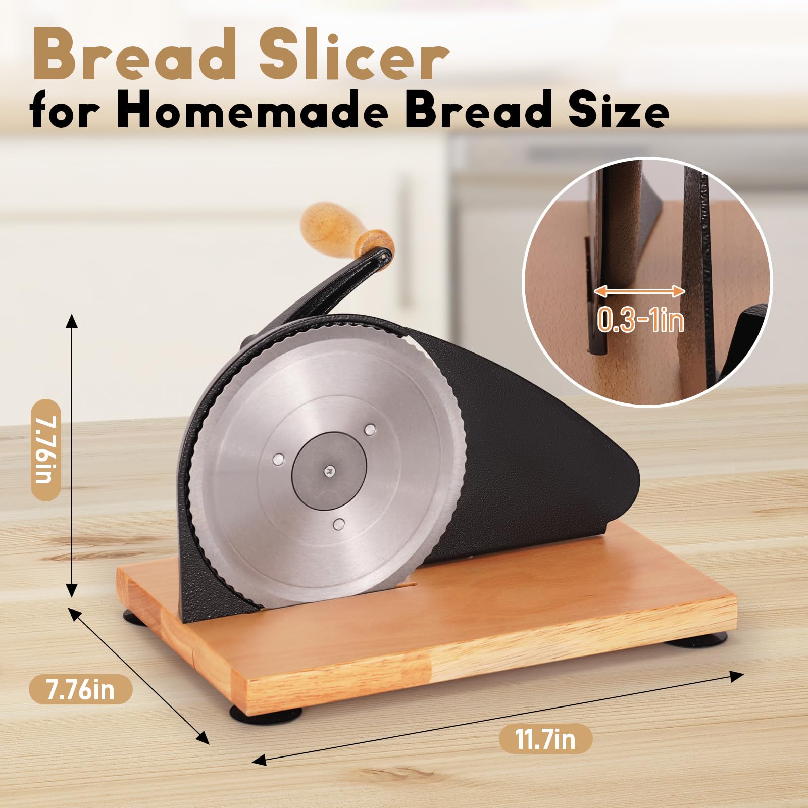 Snapklik.com : Manual Bread Slicer, Versatile Hand-Crank Bread Slicer ...