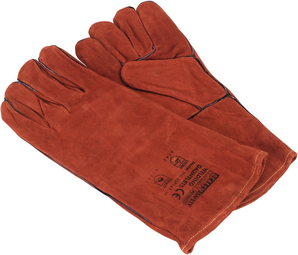 Sealey SSP141 Leather Welding Gauntlets Lined Pair : Amazon.co.uk: DIY ...