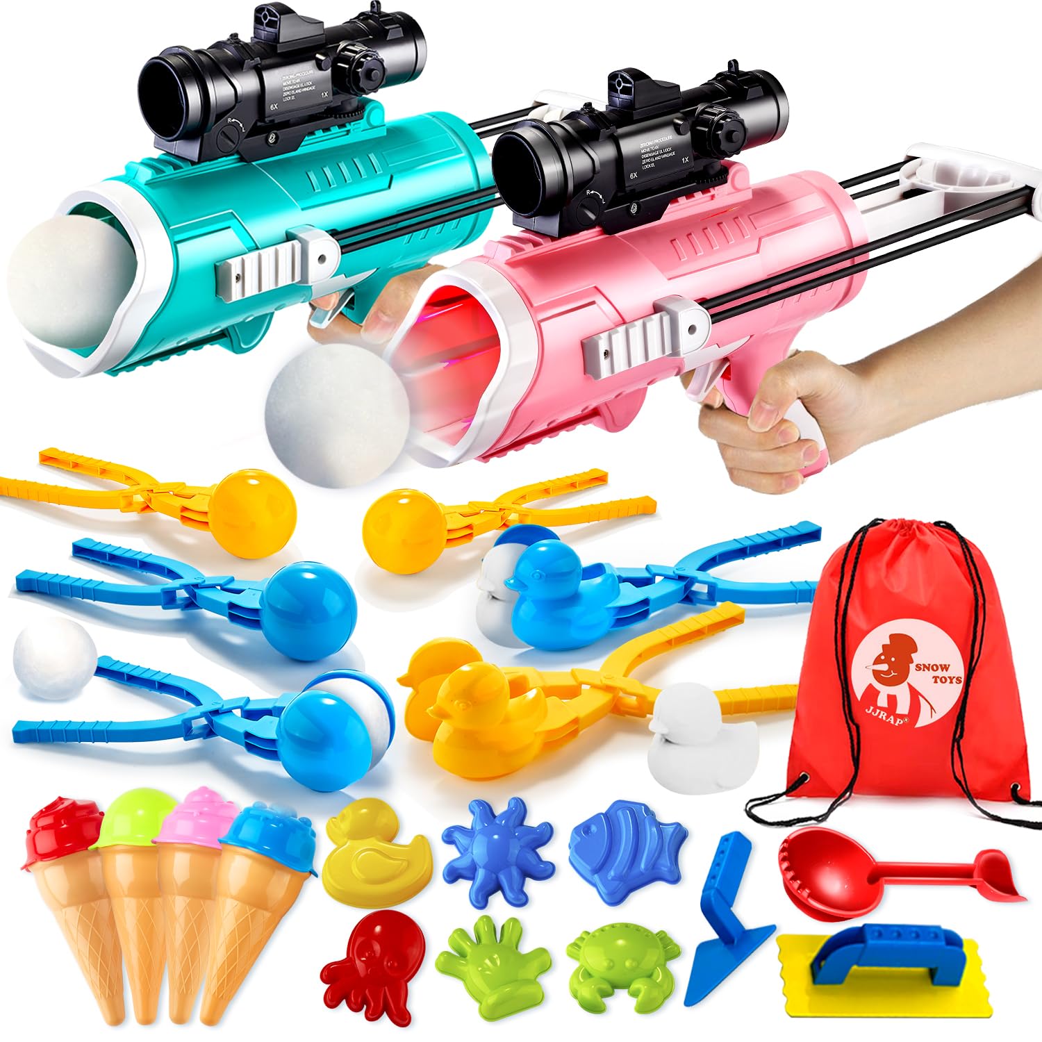 Amazon.com: JJRAP 28 Pack Snow Toys-Snowball Maker Toy for Kids Winter ...