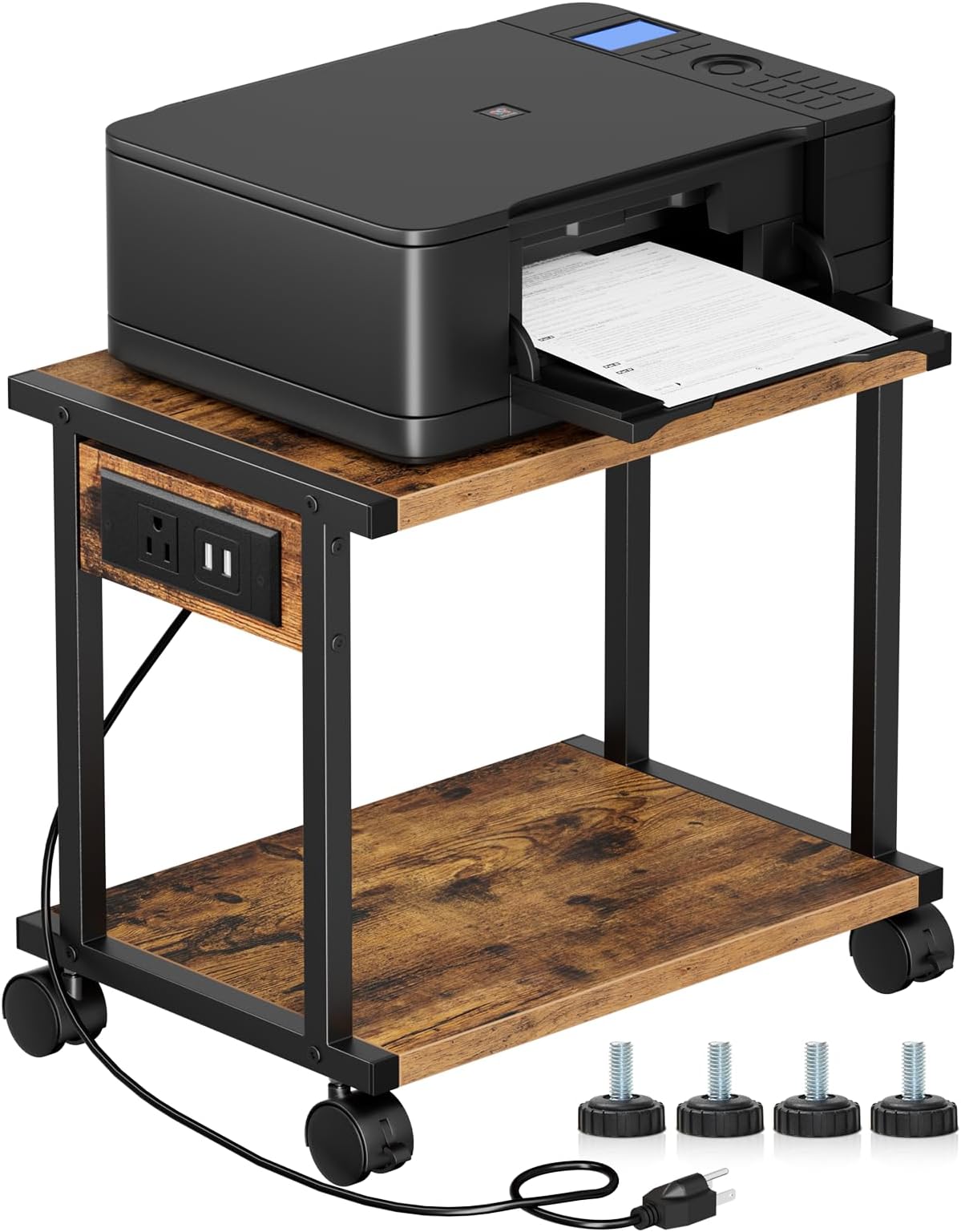 Amazon.com: Asgolion Printer Table with Charging Station for Home ...