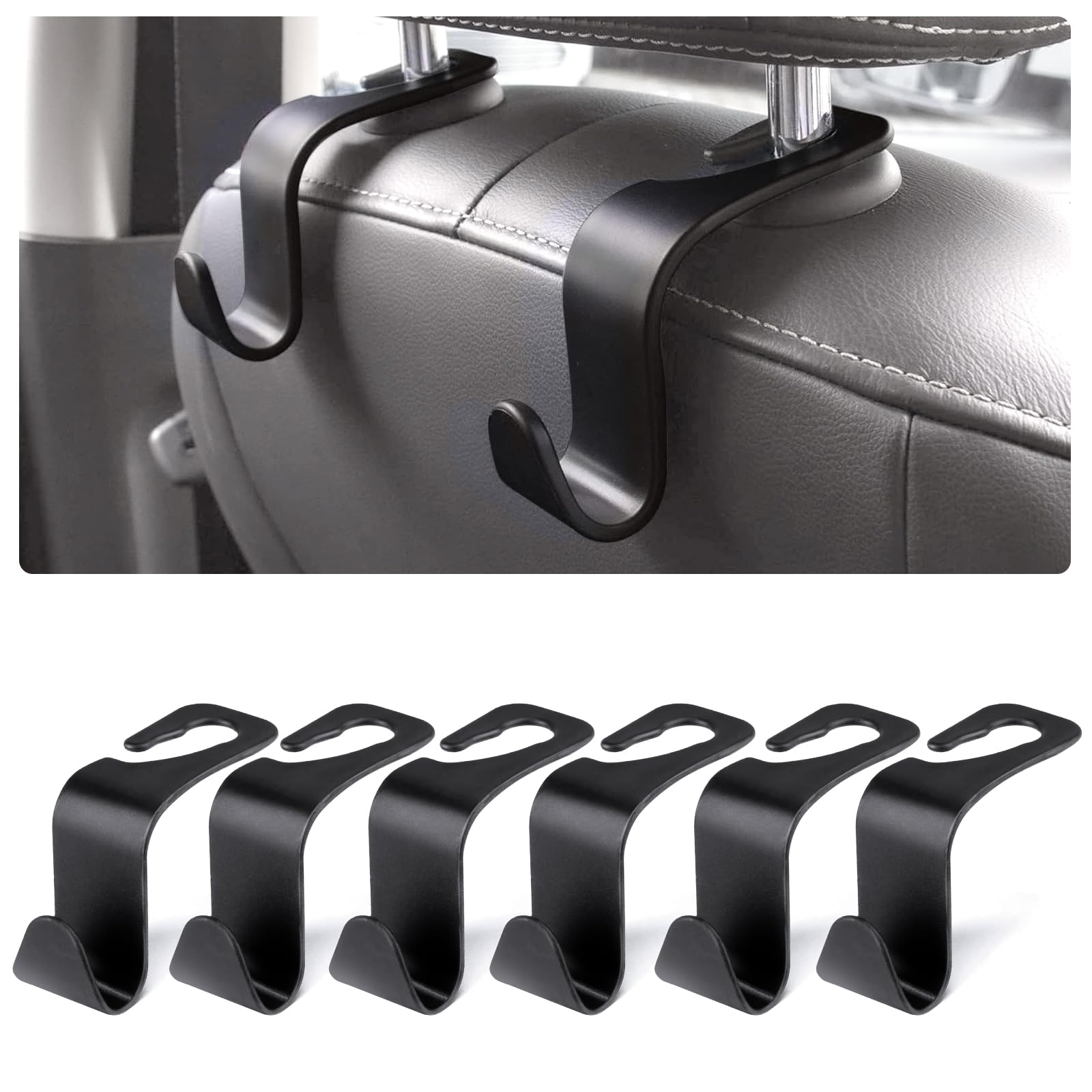 URAQT Auto Hooks, 6 Pack Car Storage Hooks Back Seat Headrest Hanger ...