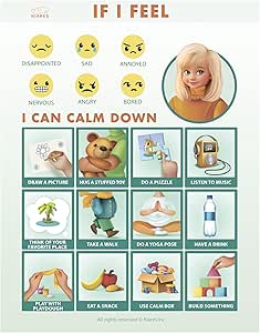 Amazon.com: Feelings Chart Poster for Kids, 12x16 Emotions Poster Chart ...