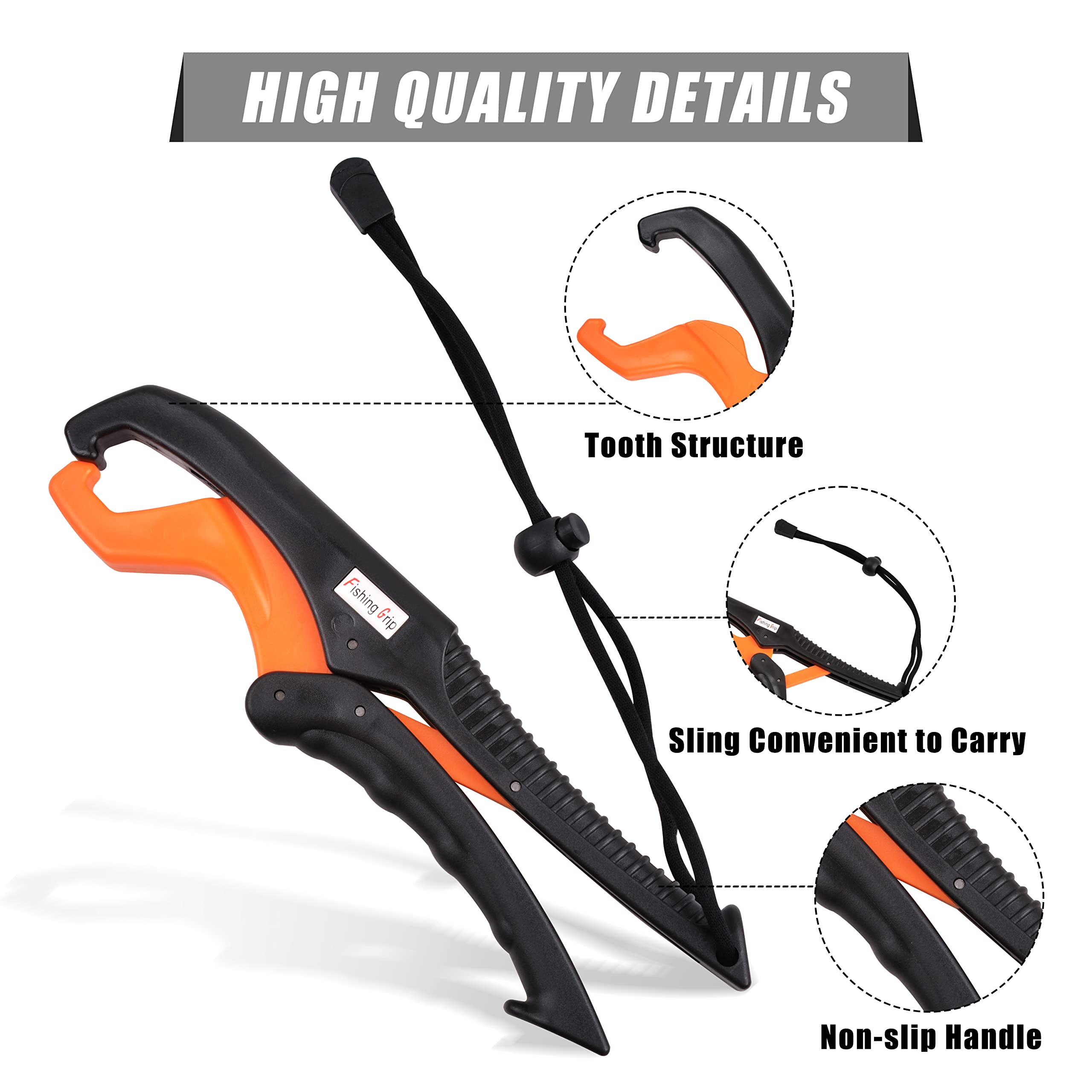 JSHANMEI Fish Gripper Plastic Fishing Lip Gripper with Lanyard,Fish ...