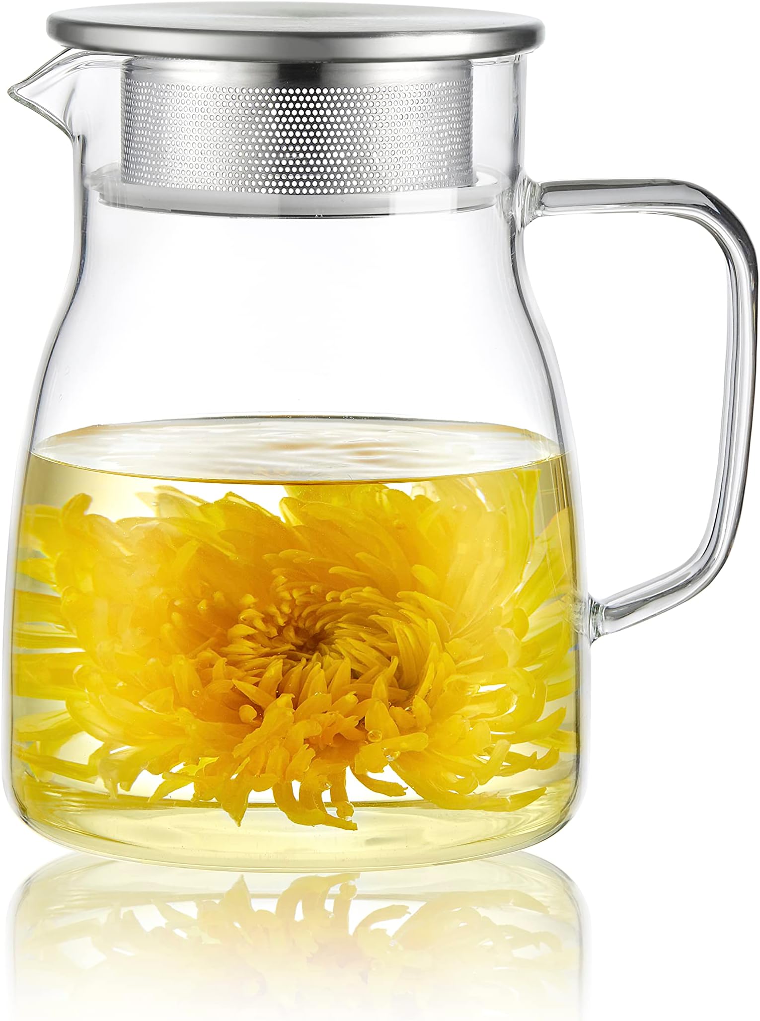 Glass Teapot With Infuser - Stovetop and Microwave Safe Borosilicate ...