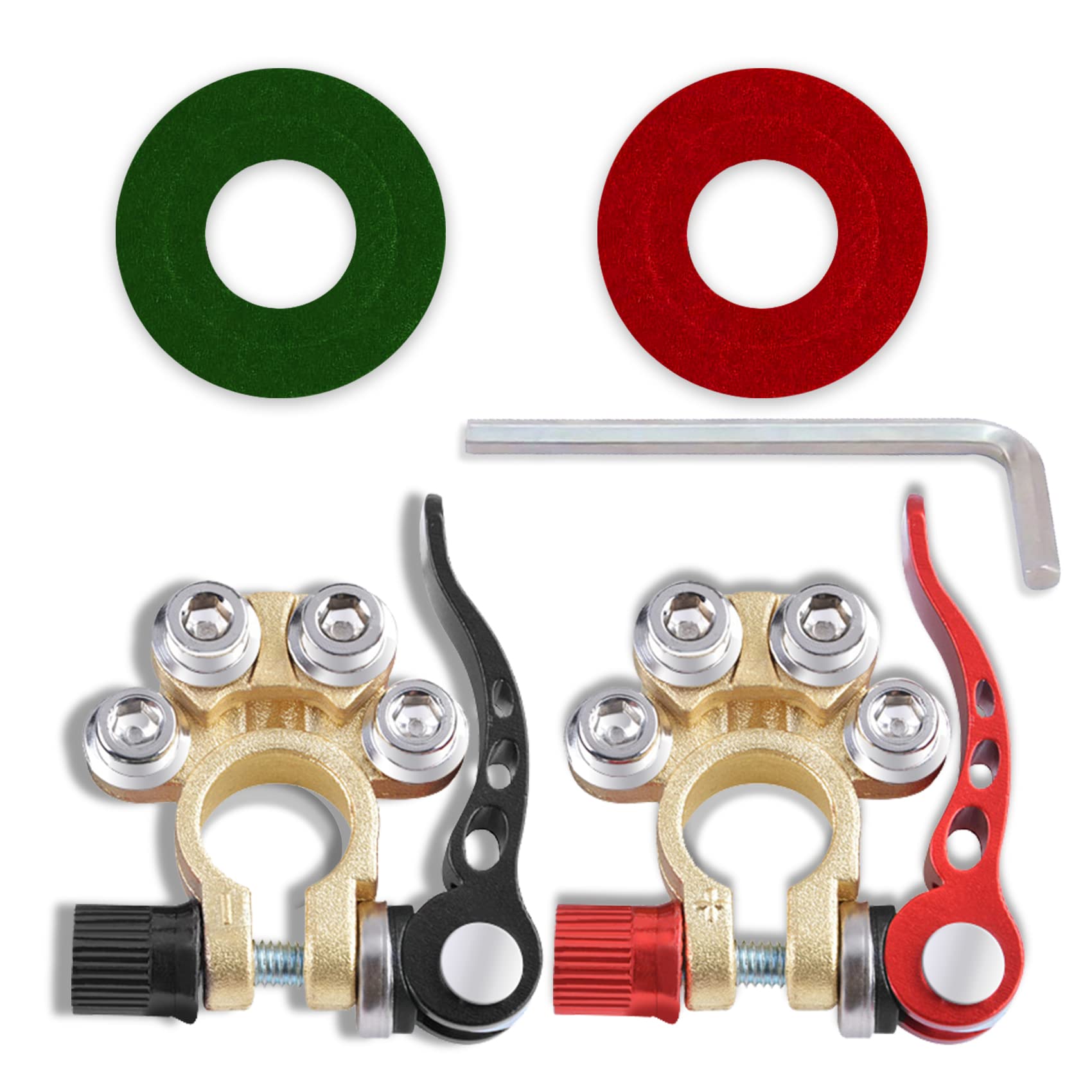 Amazon.com: 2PCS Car Battery Terminal Connectors, Battery Clamps, 4 Way ...