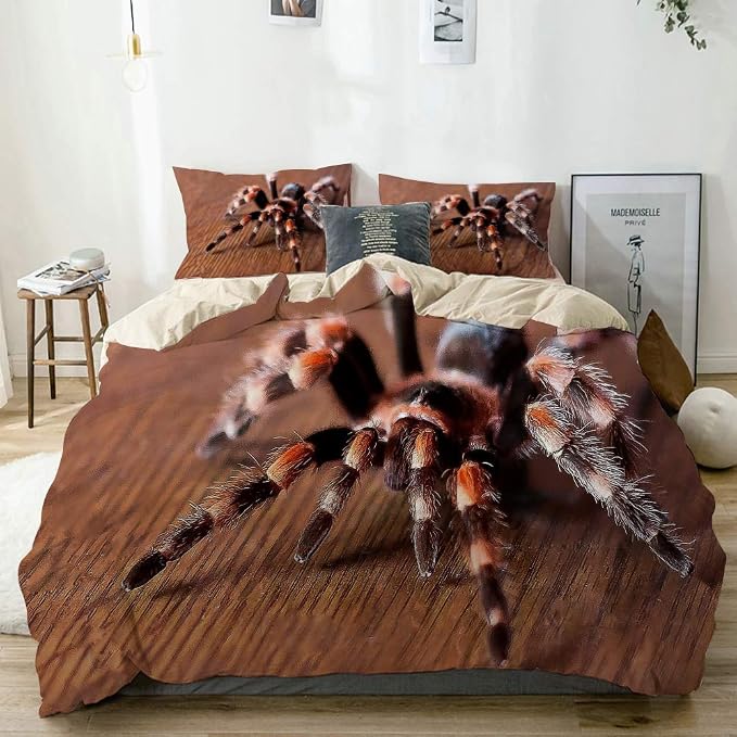 AMIGGOO Microfiber Duvet Cover Sets,Beige,Cute Spider,Decorative 3 ...