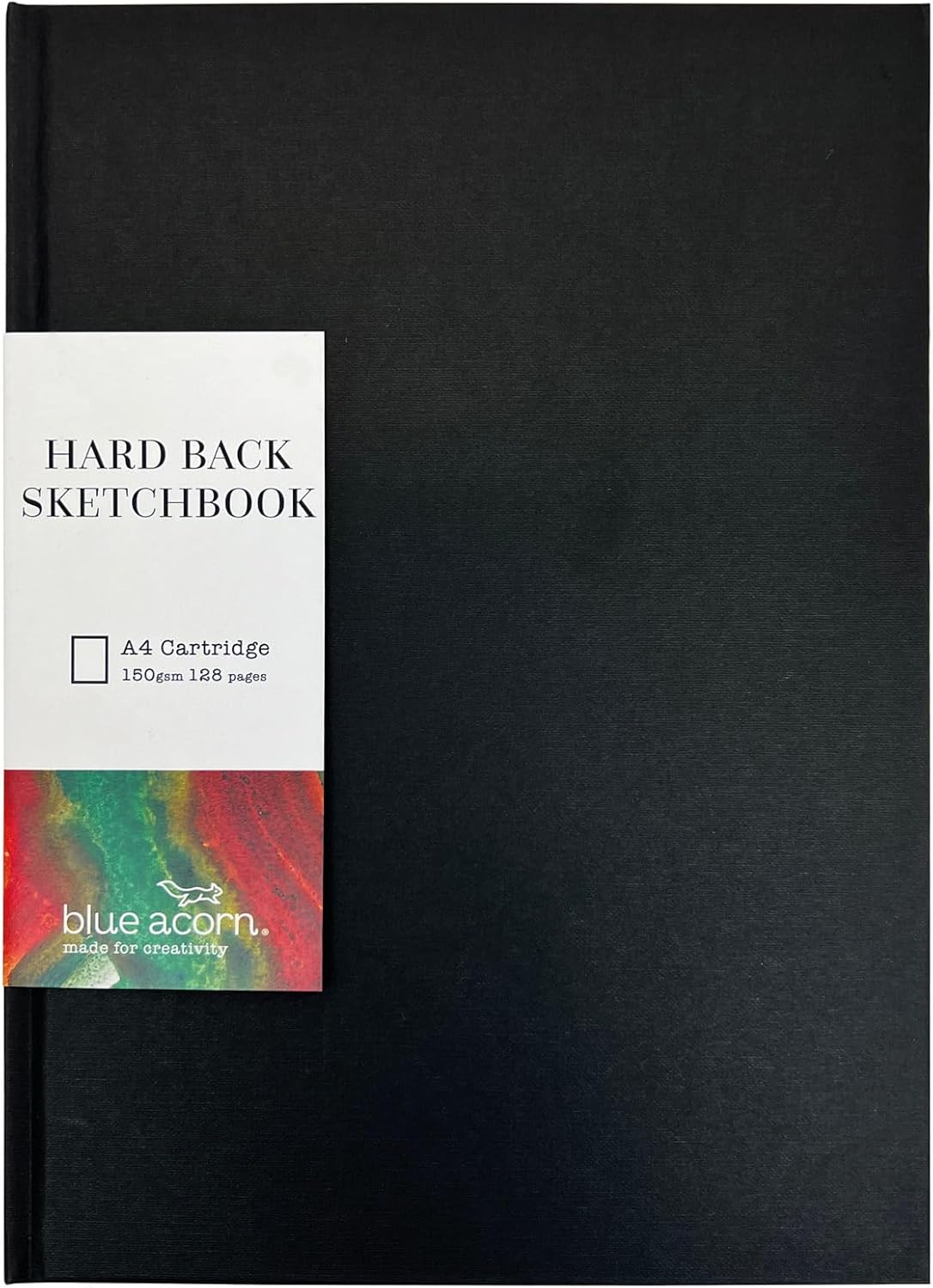 Blue Acorn A4 Portrait Sketchbook 29.7x21cm - 128 Pages (150gsm) - Black Cover - Hardback ...
