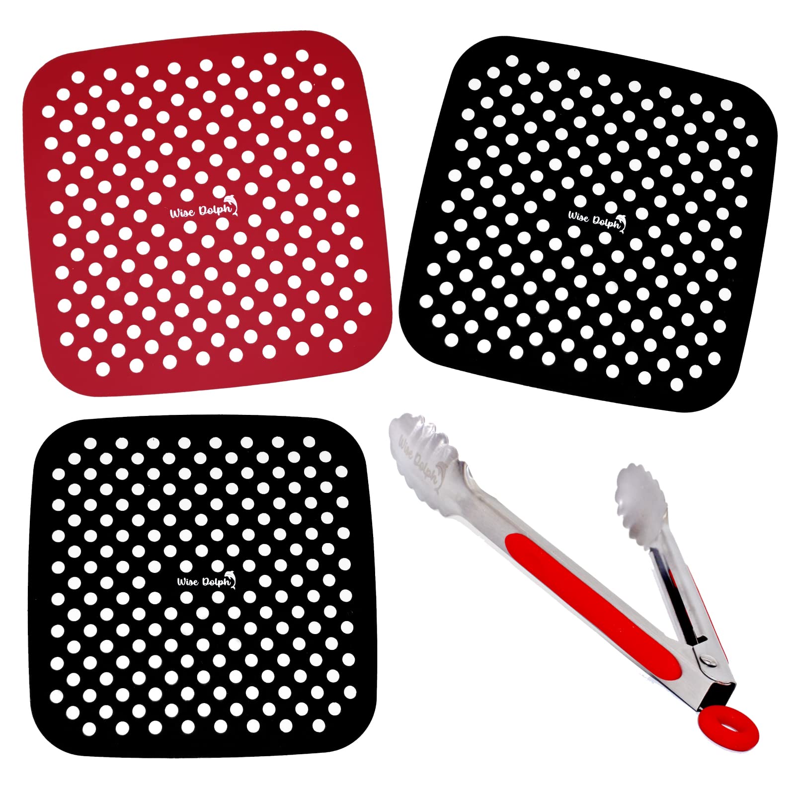 Amazon.com: Wise Dolph Air Fryer Silicone 7.5 inch Square Mat Plus 7 ...