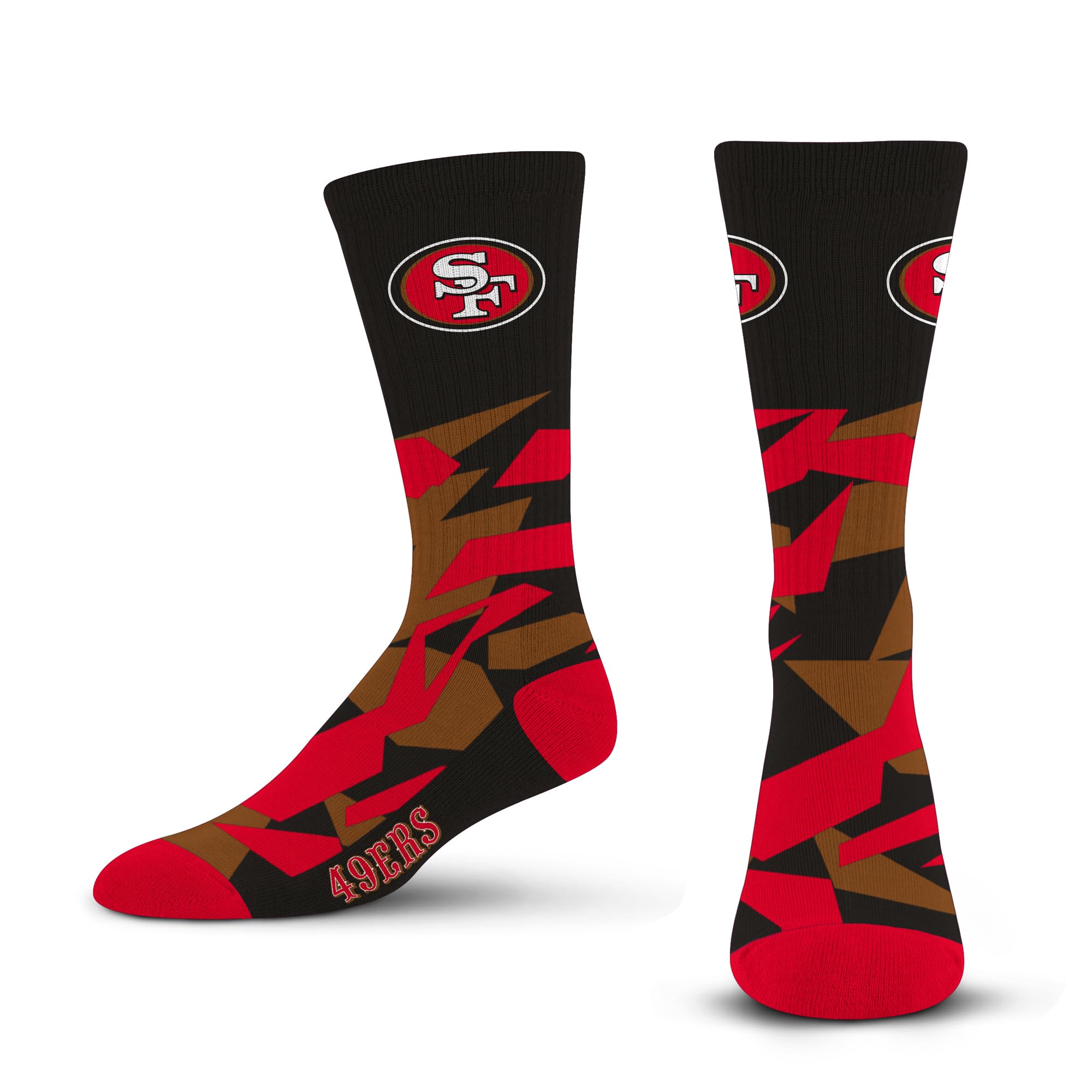 For Bare Feet NFL SAN FRANCISCO 49ERS Shattered Camo Crew Sock Team ...