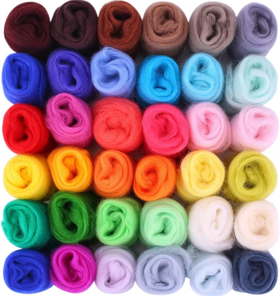 Nadel Filz Wolle, 80 g Filz Wolle von 8 Farben, Wolle Roving, Nadel ...