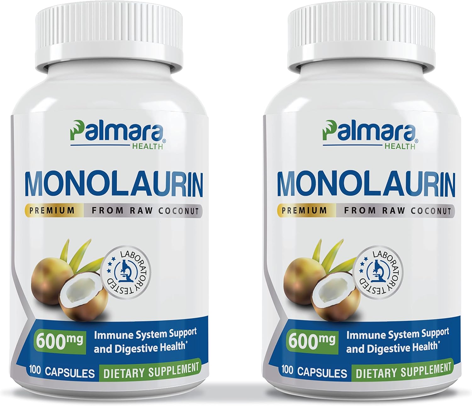 Amazon.com: Palmara Health Premium Monolaurin 1,200mg per Serving (2 ...