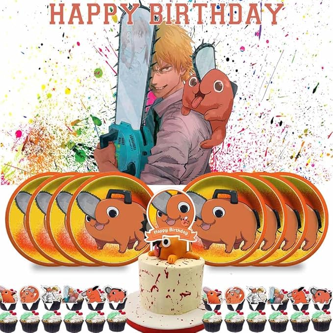 Amazon.com: VEETHI Pochita Party Supplies Chainsaw Man Birthday ...
