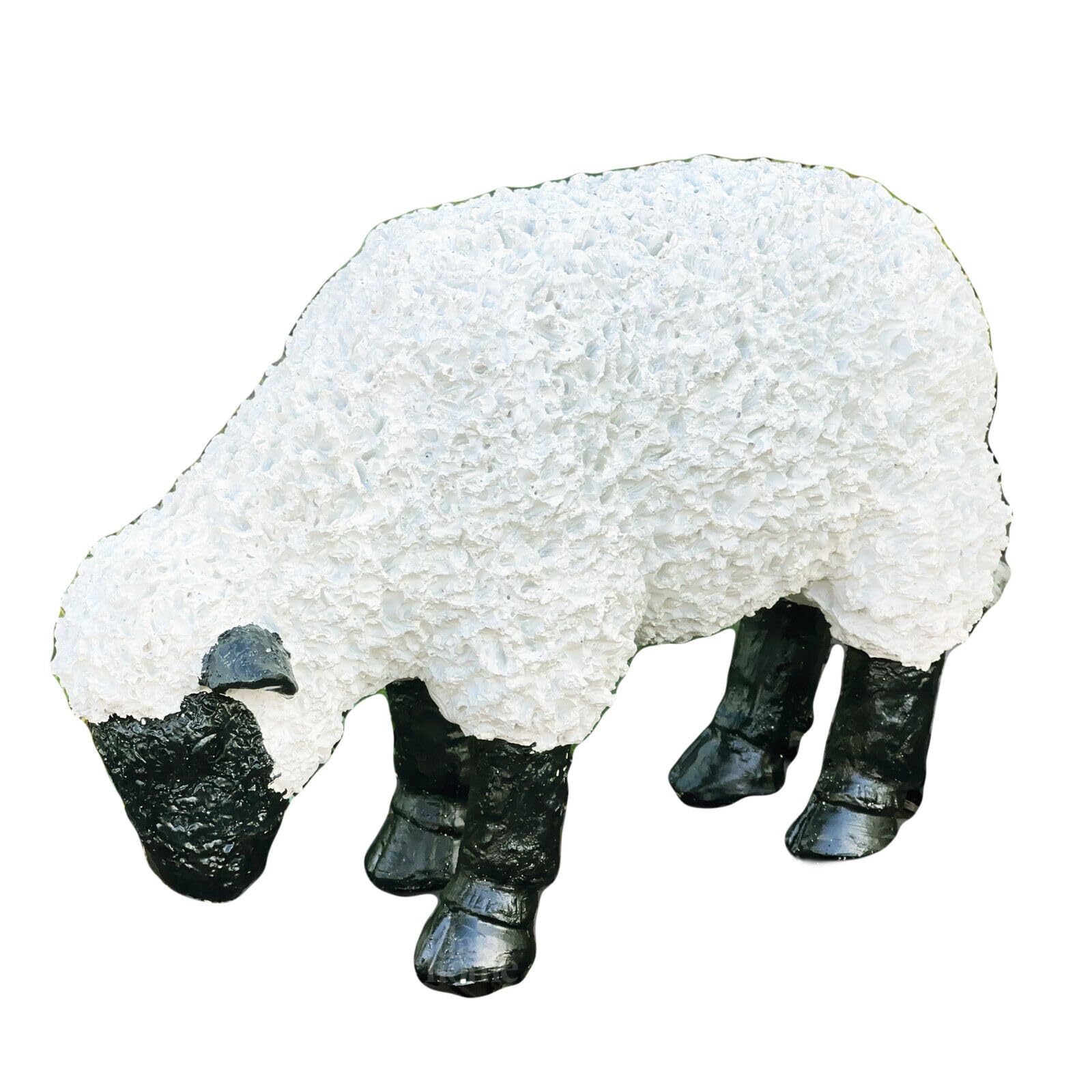Darthome Garden Grazing Sheep Ornament 34cm White Resin Farm Animal ...