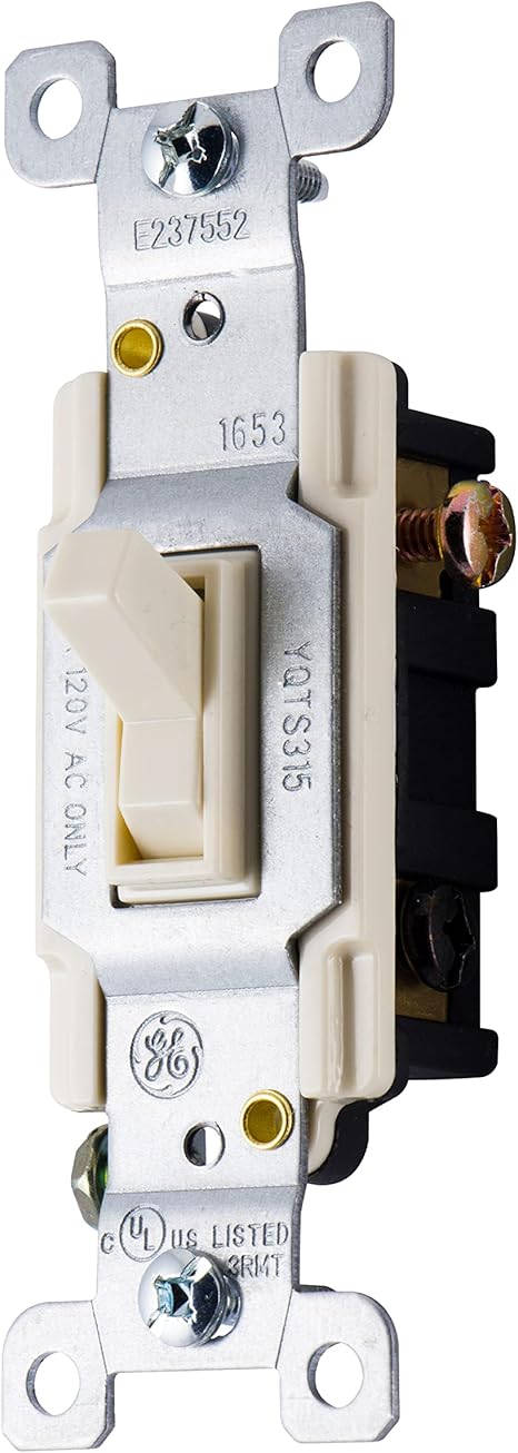 Amazon.com: GE 3-Way Grounding Toggle Switch, In Wall On/Off Fan ...