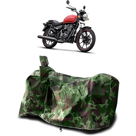 RiderShine 100% Dustproof-UV Protection Bike Body Cover for Royal Enfield Meteor 350 Black ...