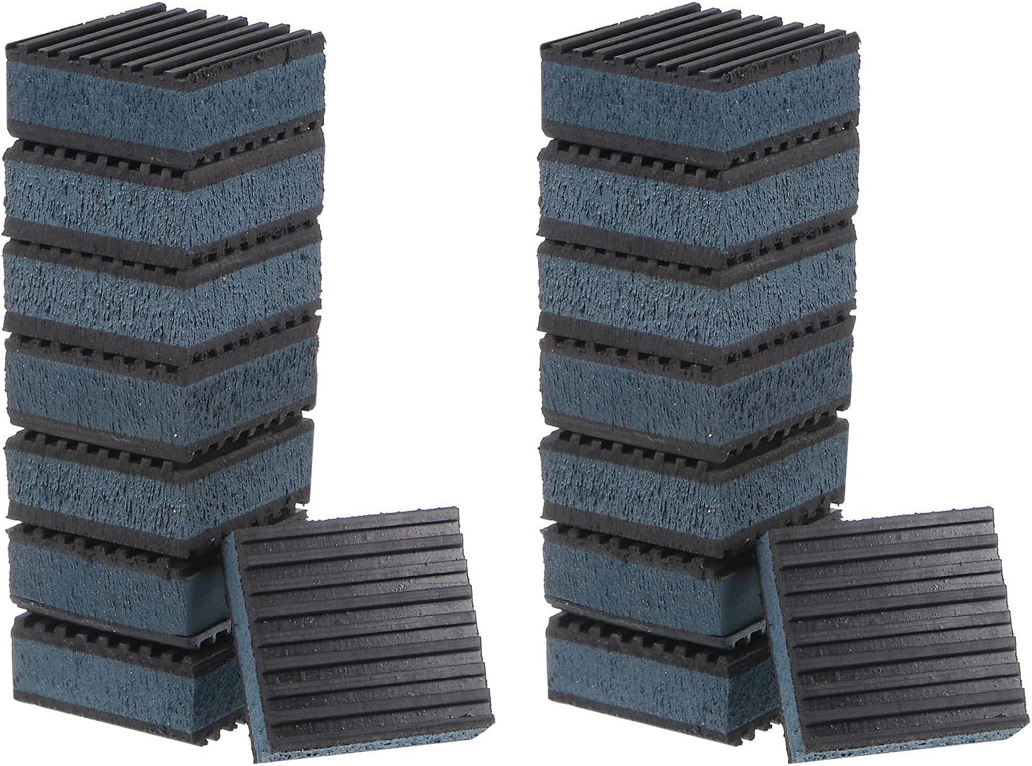 uxcell 16pcs Ribbed Anti-Vibration Isolation Rubber Pads 3" Length x 7/ ...